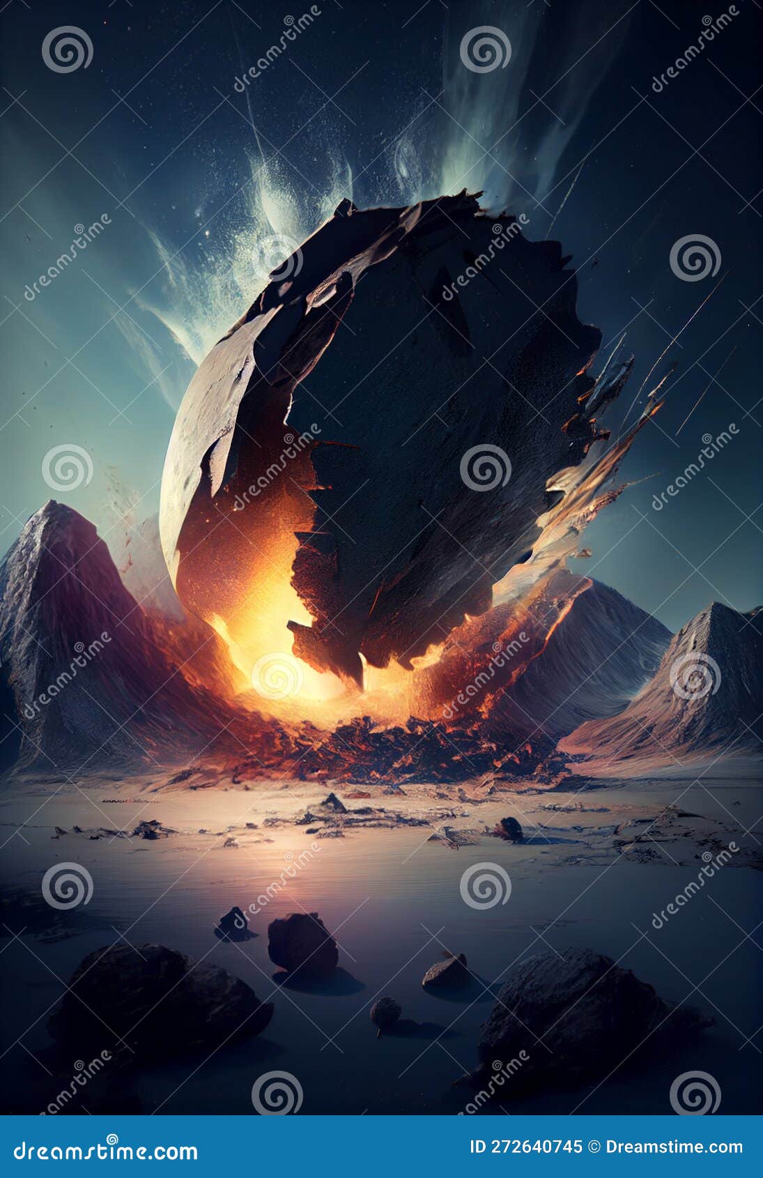 Destruction of the Planet in Space. AI Generated Stock Illustration ...