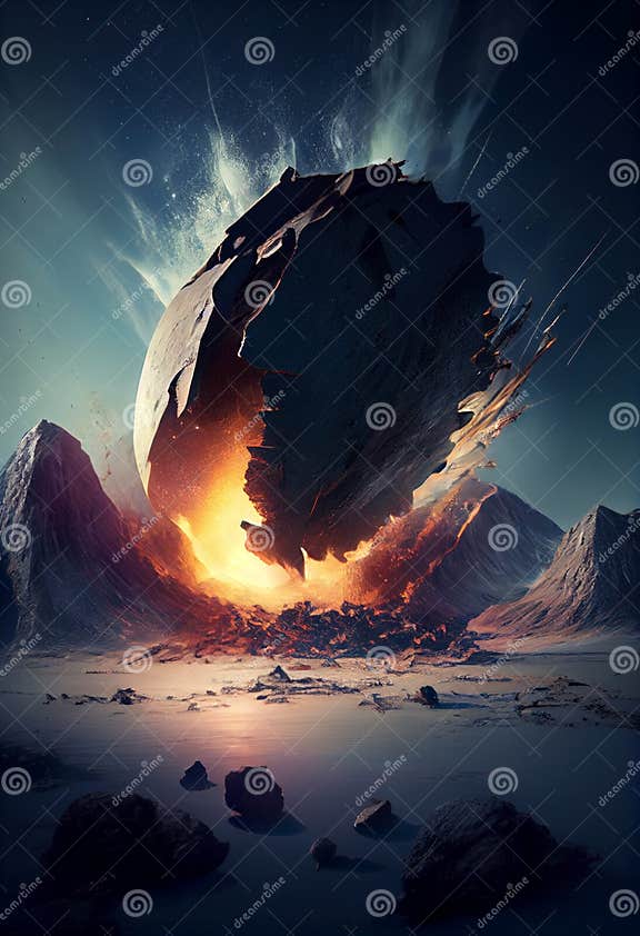 Destruction of the Planet in Space. AI Generated Stock Illustration ...