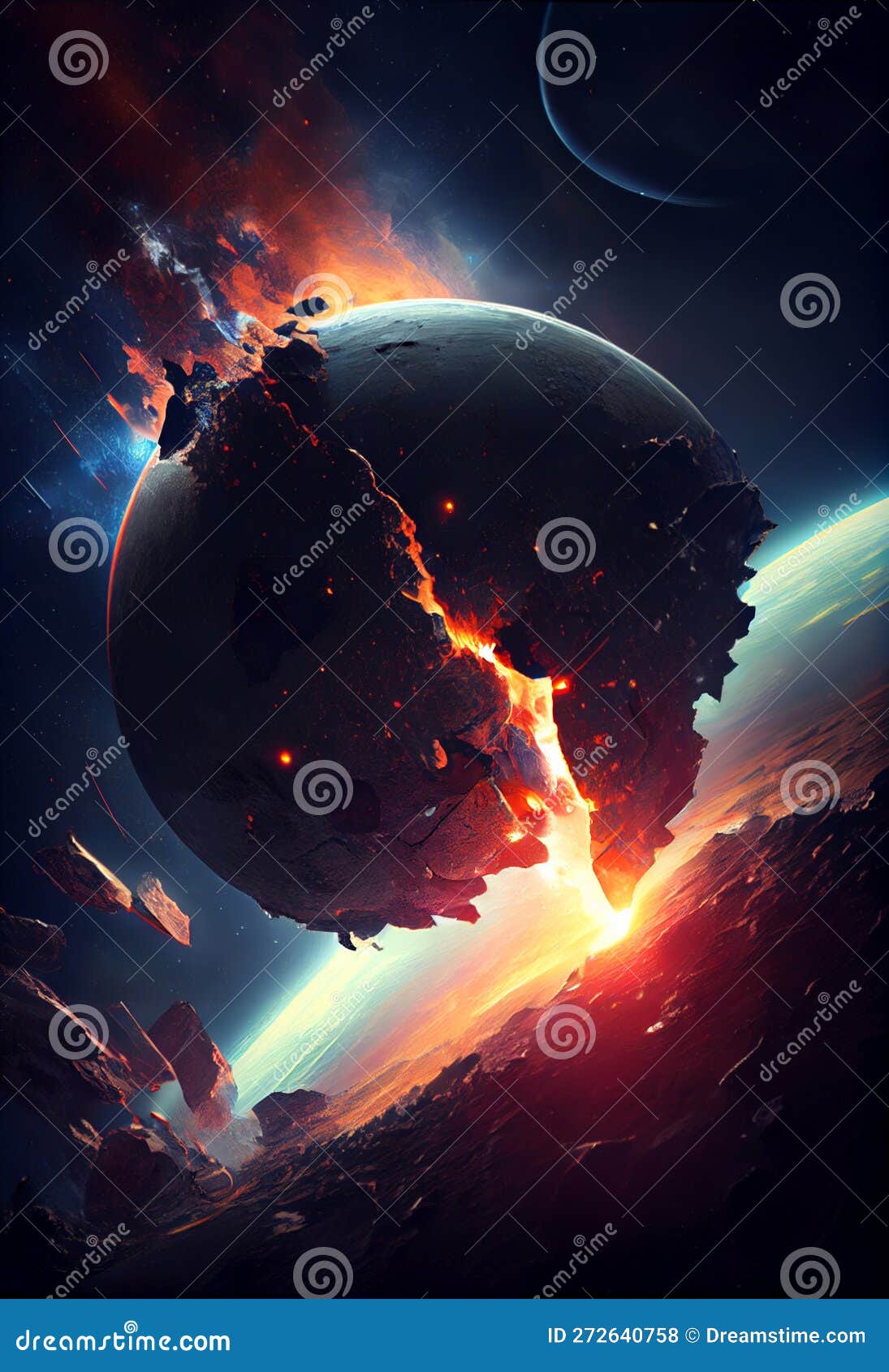 Destruction of the Planet in Space. AI Generated Stock Illustration ...