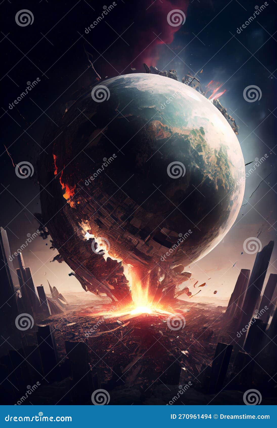 Destruction of the Planet in Space. AI Generated Stock Illustration ...