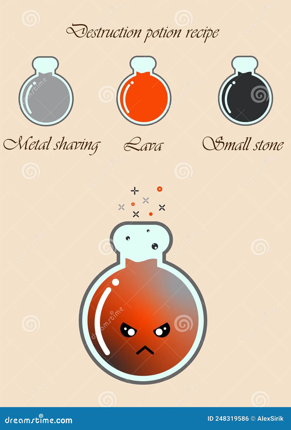 Destruction Potion Witchcraft Book Page Stock Vector - Illustration of ...