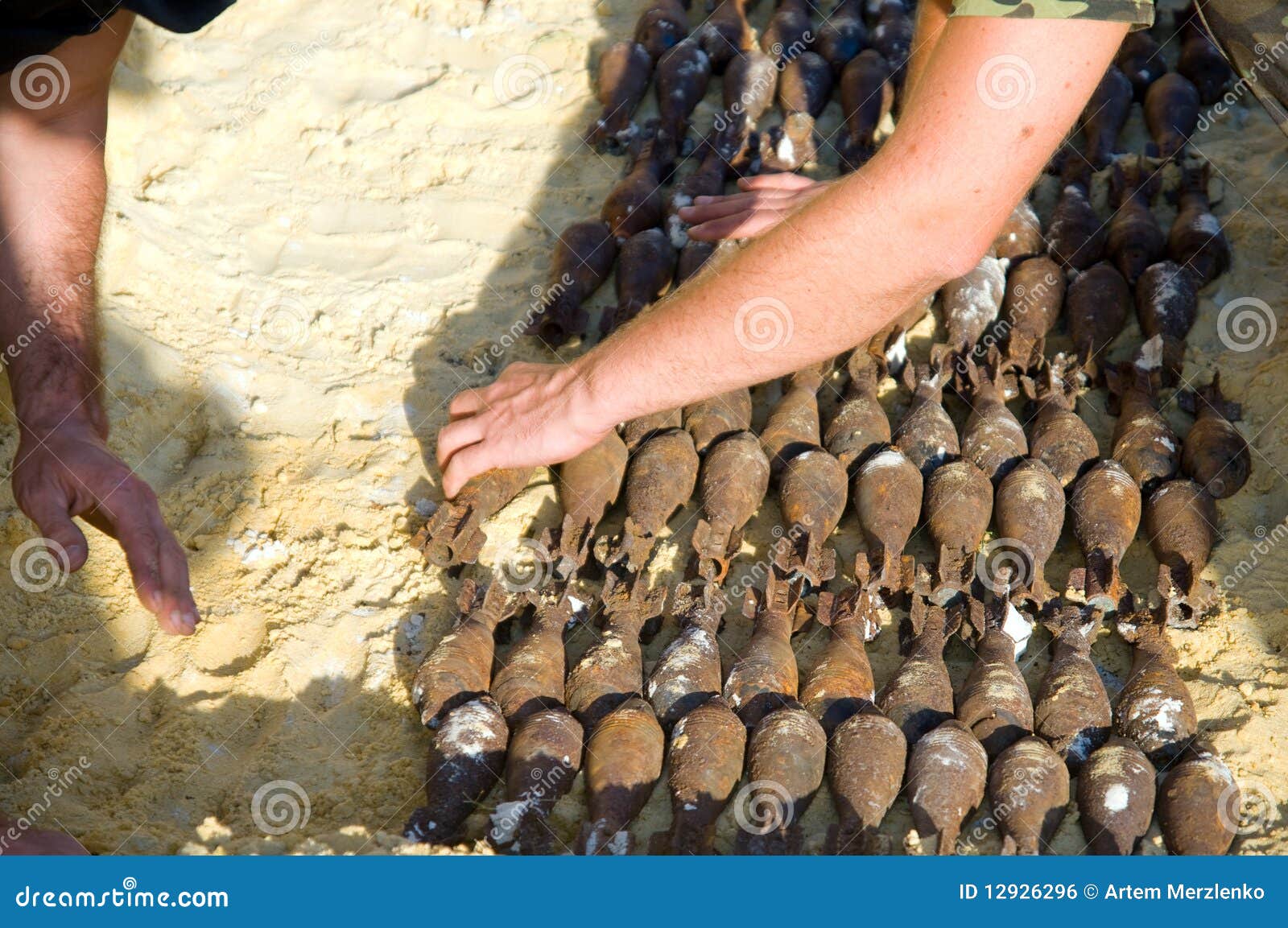 Destruction of the shells stock photo. Image of projectiles - 12926296