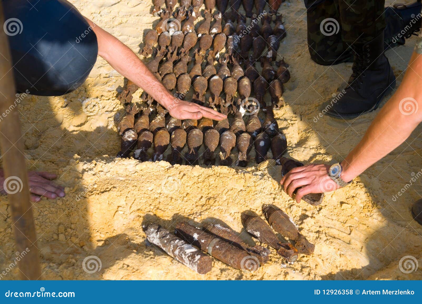 Destruction of the shells stock photo. Image of explosive - 12926358