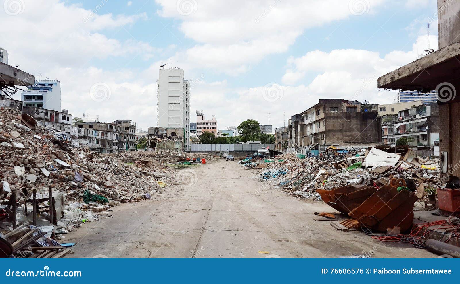 Destruction to rebuilding. stock photo. Image of rebuilding - 76686576