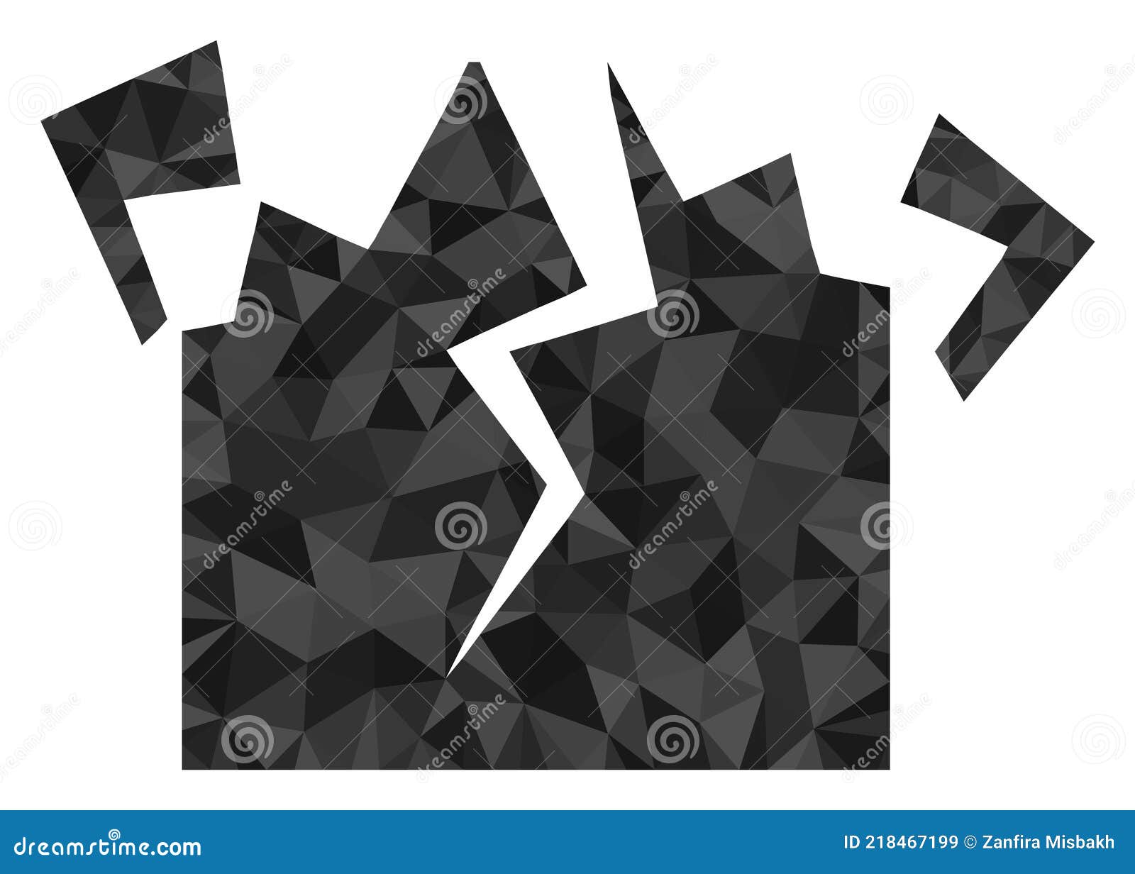 Destruction Triangle Lowpoly Flat Icon Stock Vector - Illustration of ...