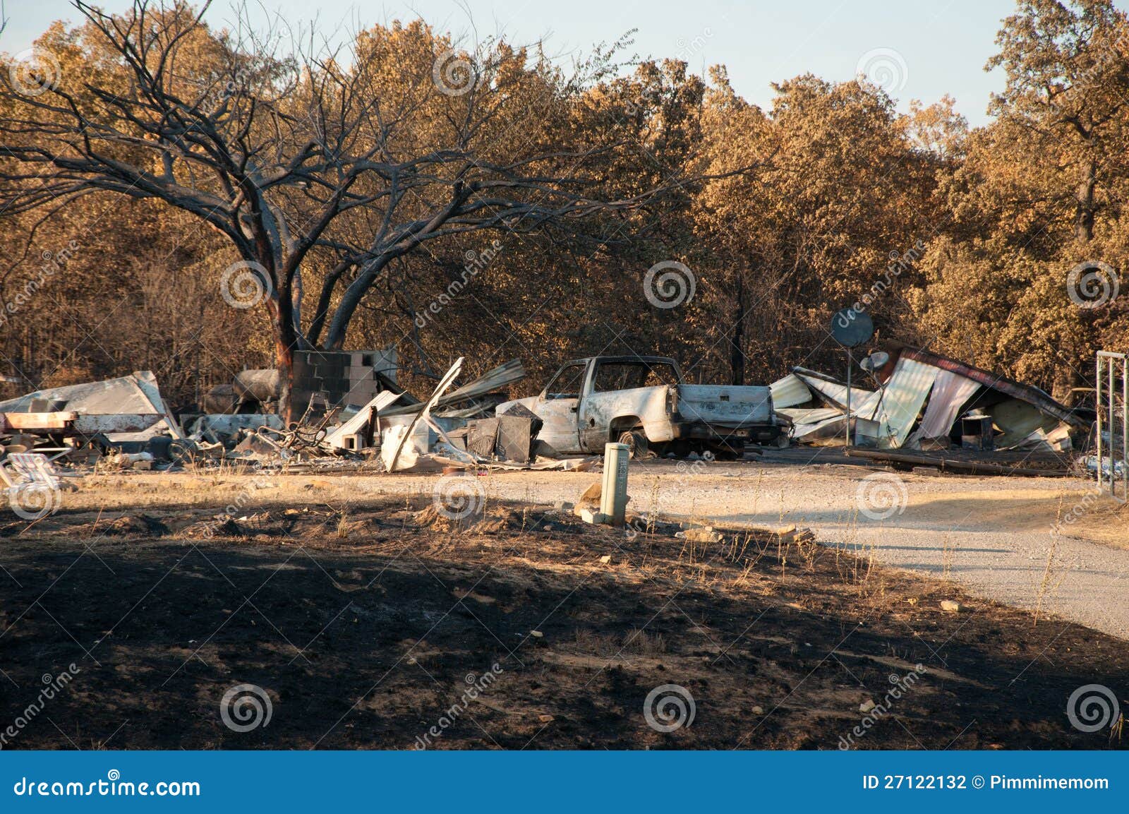 Destruction of a wildfire stock photo. Image of charred - 27122132
