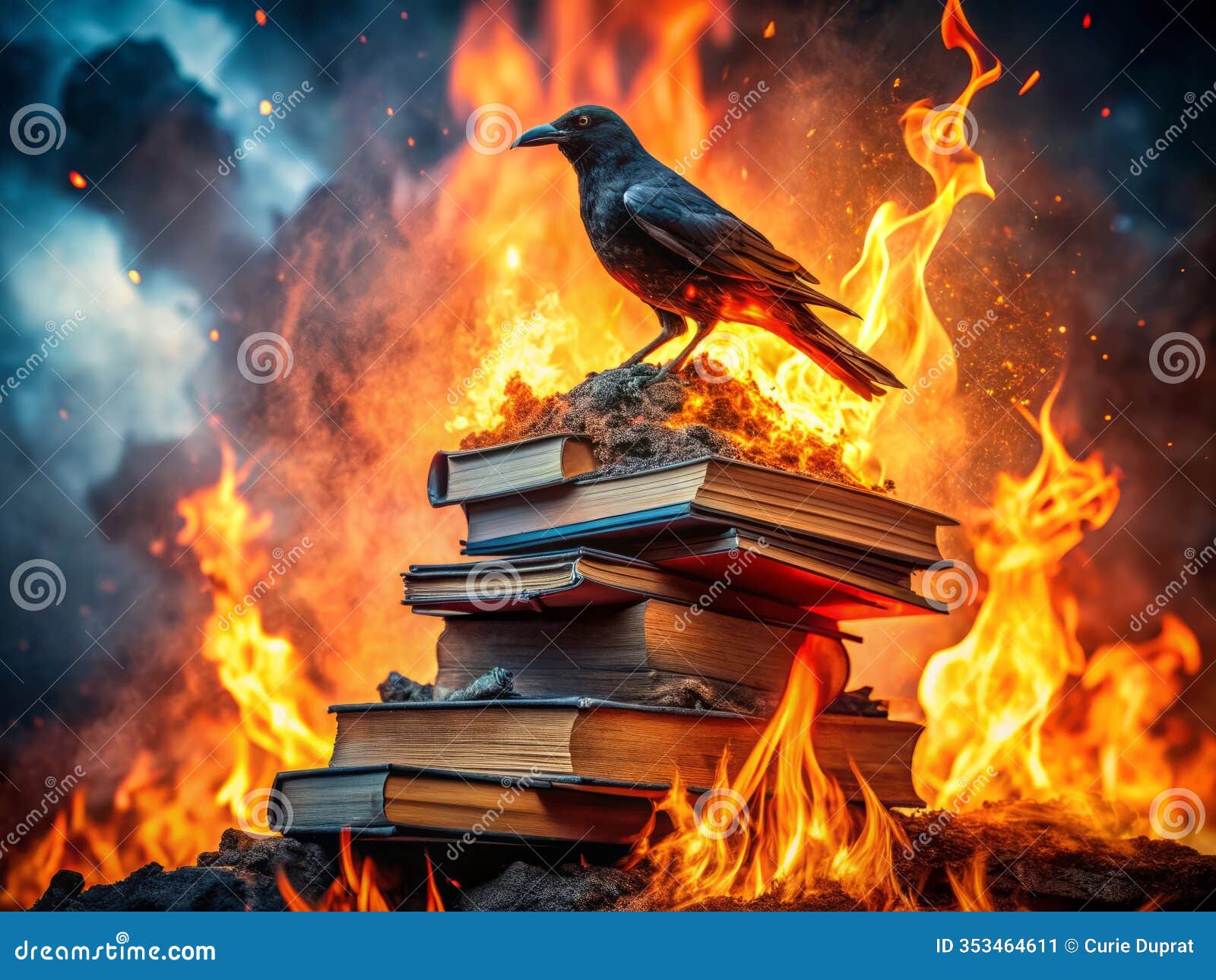 The Destructive Dance of Flames Witnessing the Burning of Books in a ...