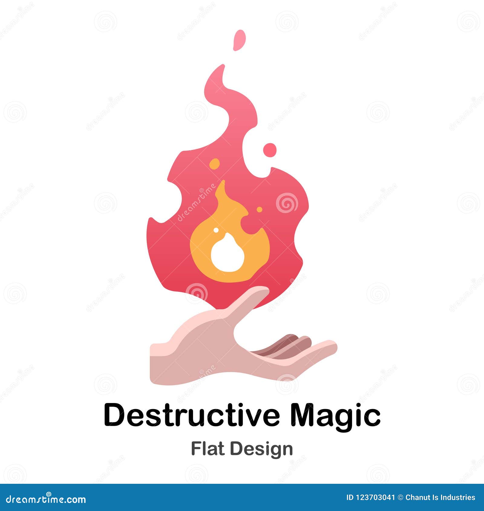 Destructive Magic Flat Icon Stock Vector - Illustration of magical ...
