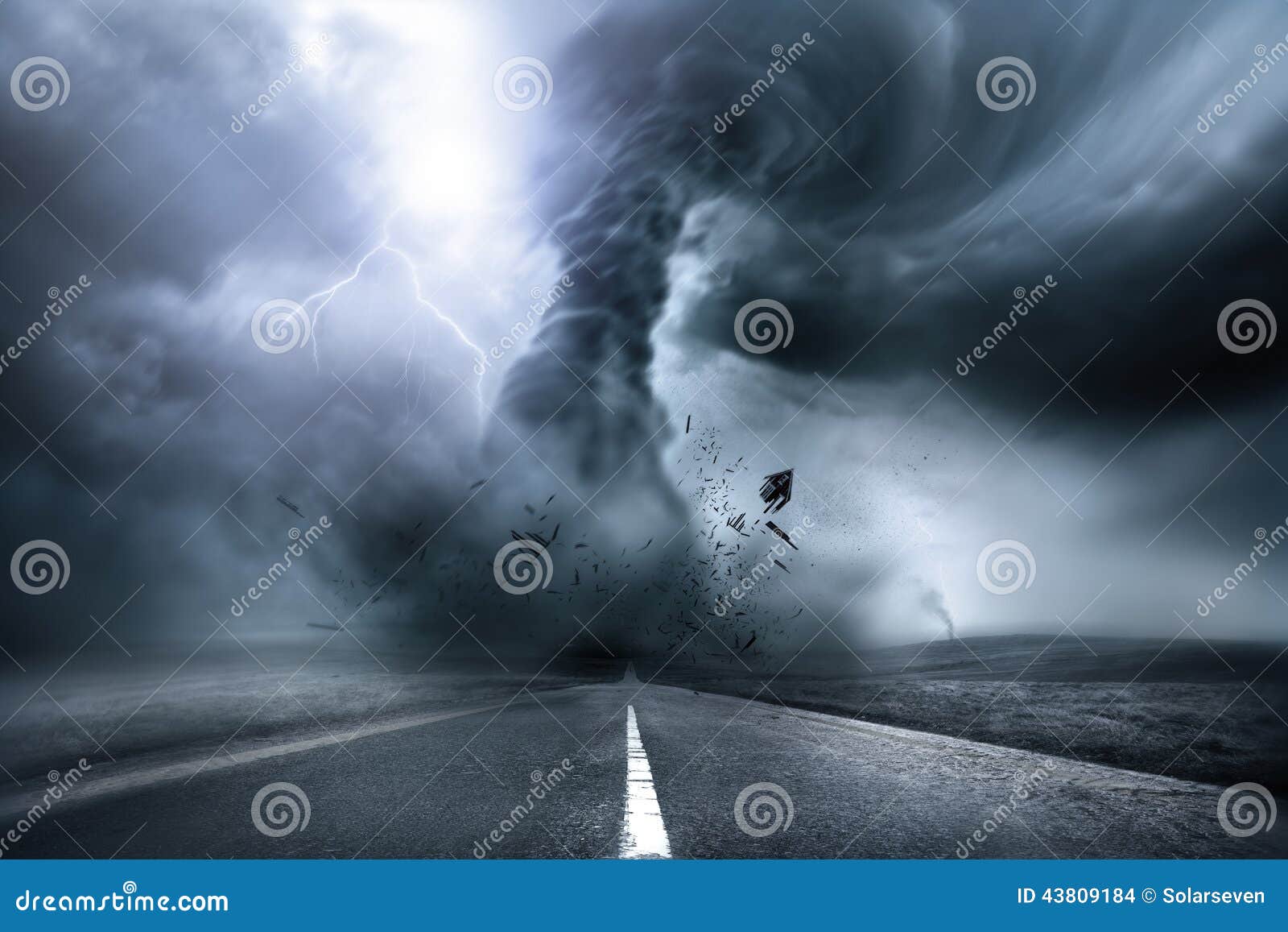 Destructive Powerful Tornado Stock Illustration - Illustration of ...