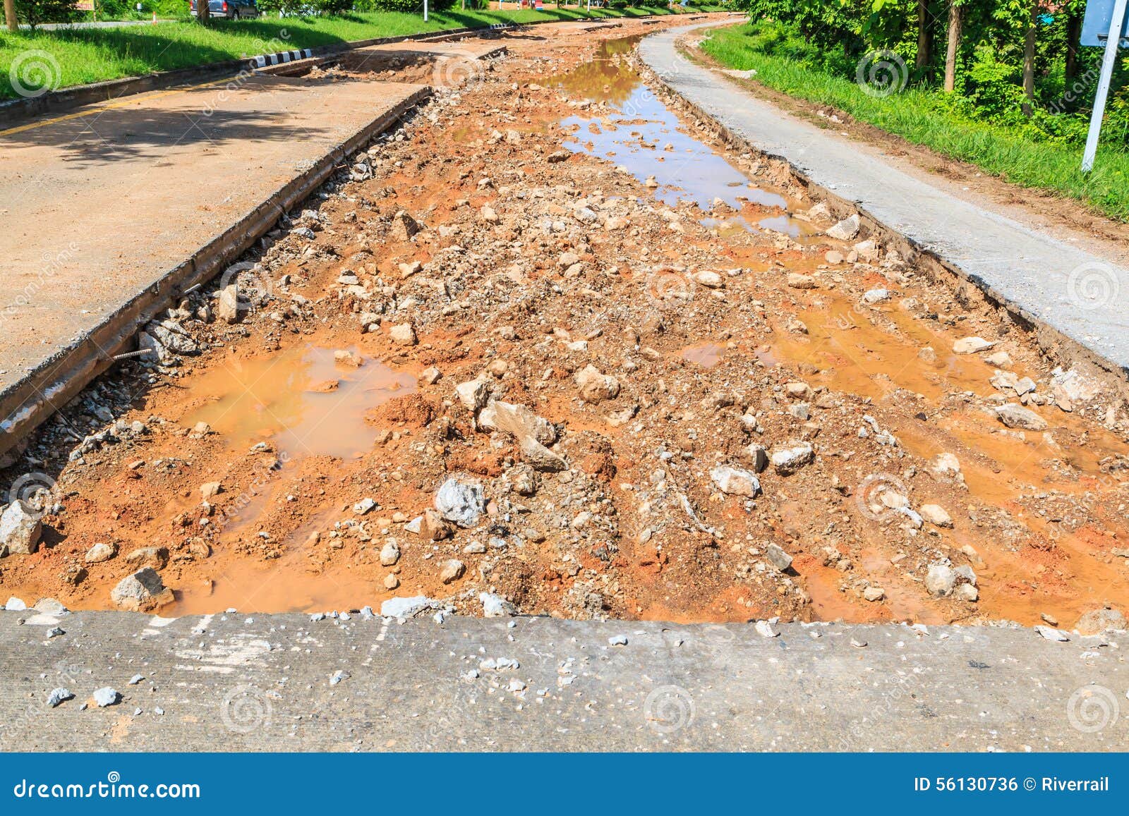 Destructive road stock photo. Image of gravel, removal - 56130736