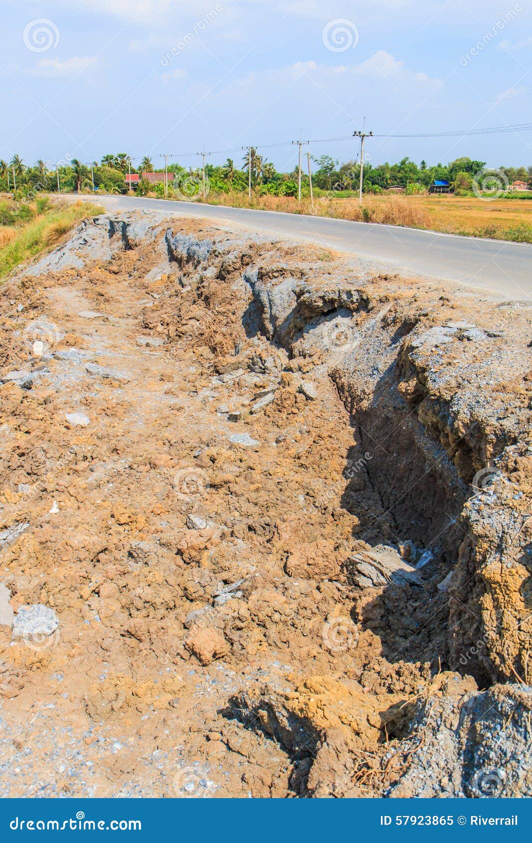 Destructive road stock image. Image of isolated, clay - 57923865