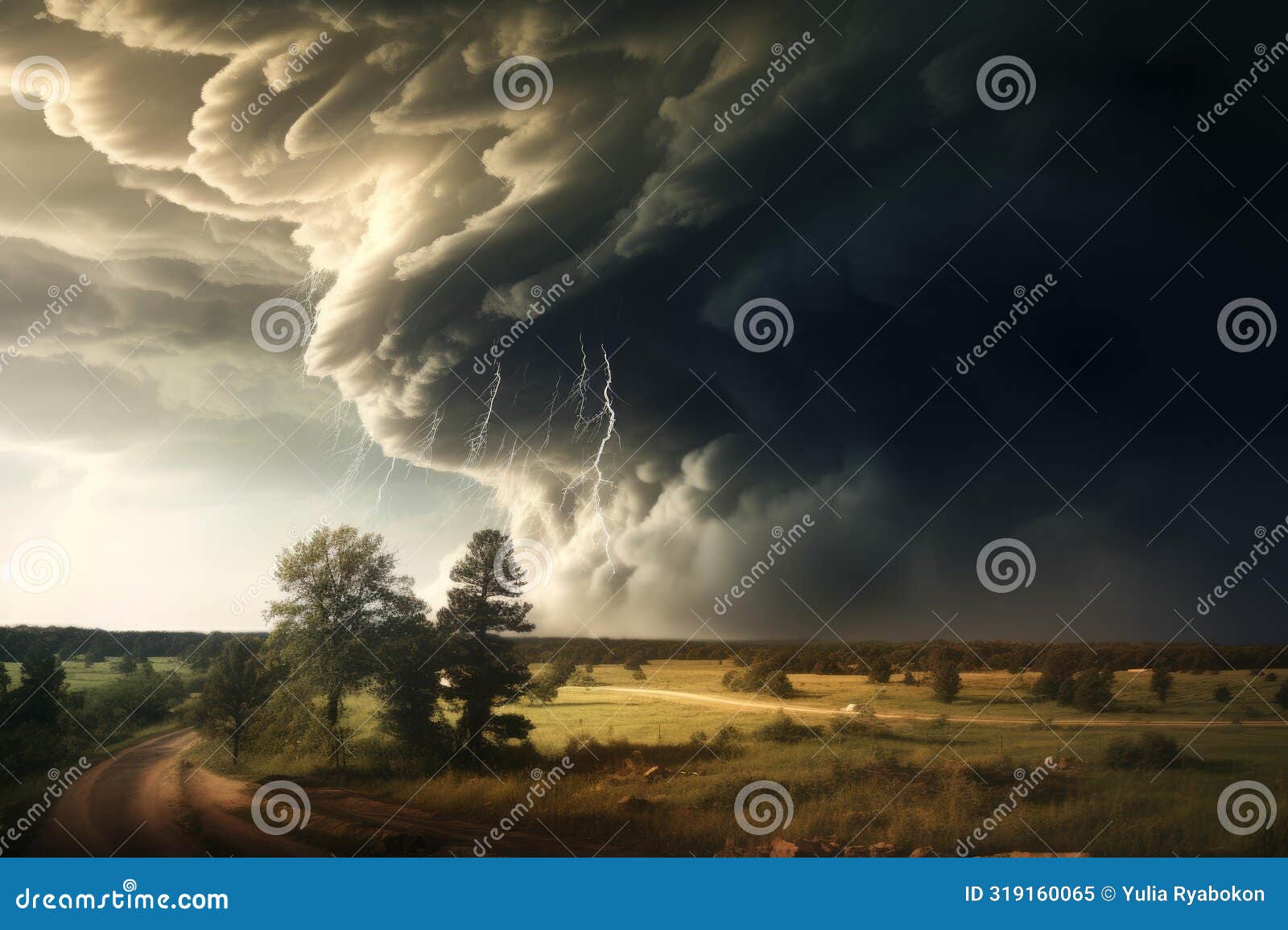 Destructive Storm Tornado Nature. Generate Ai Stock Illustration ...