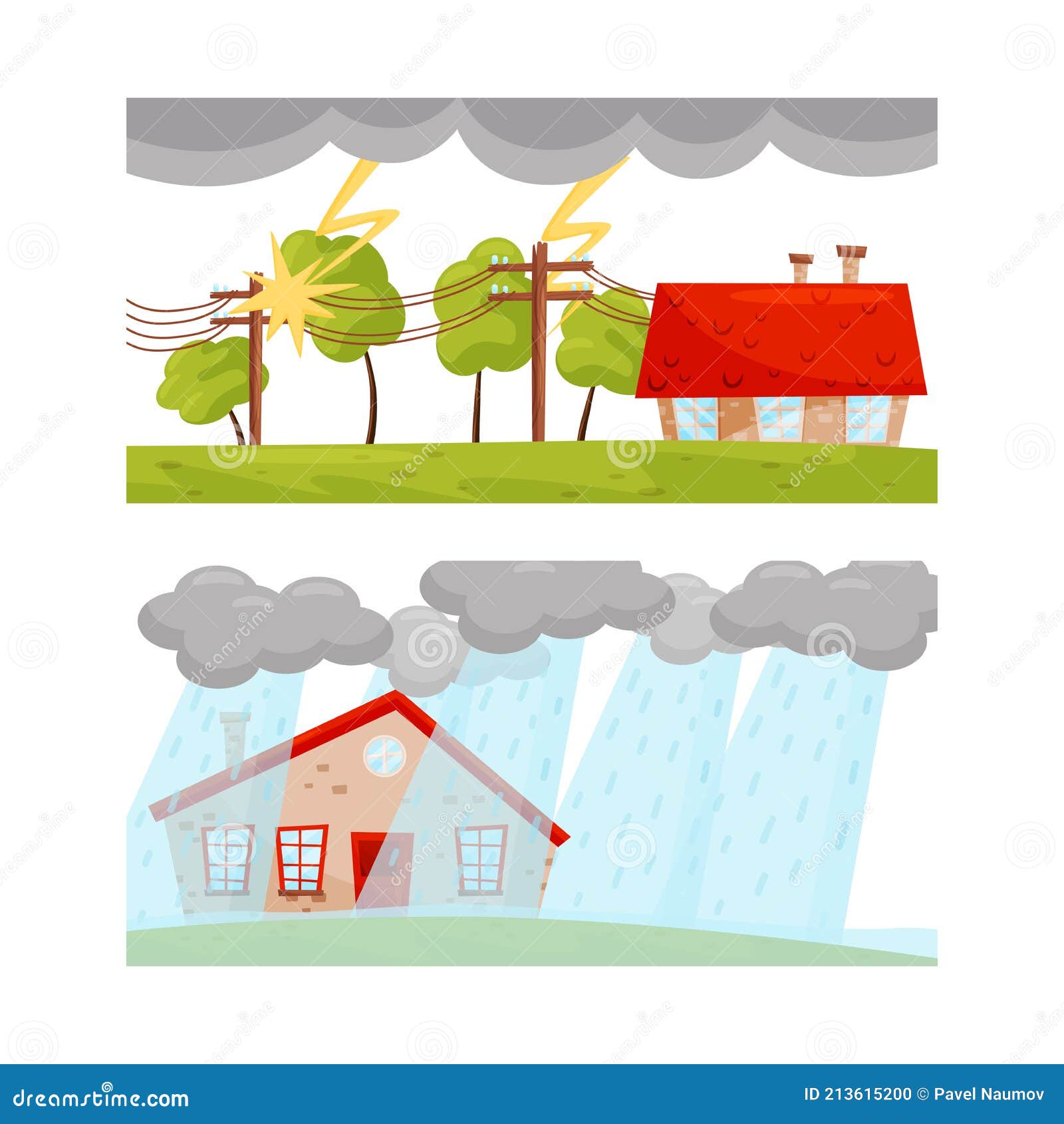 Destructive Weather Condition and Natural Cataclysm with Thunderstorm ...