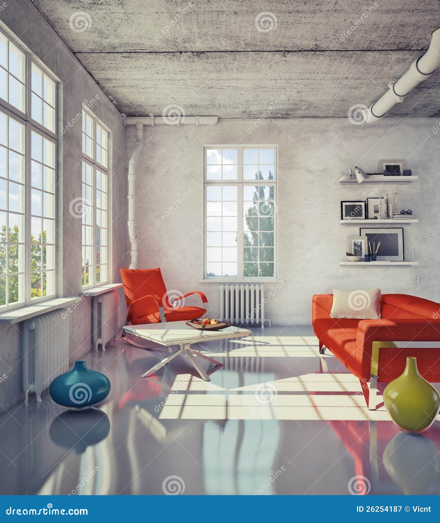 Desván moderno stock de ilustración. Ilustración de florero - 26254187