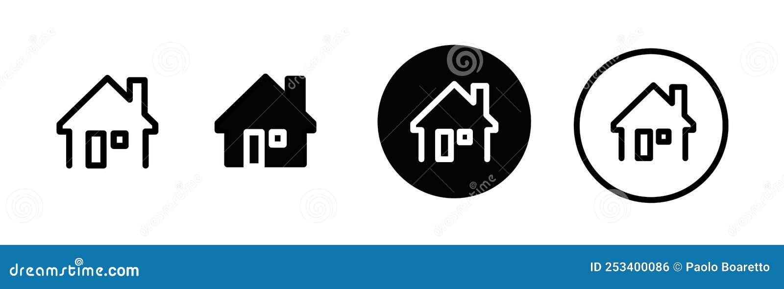 Detached House Icon . Web Icon Set Stock Illustration - Illustration of ...
