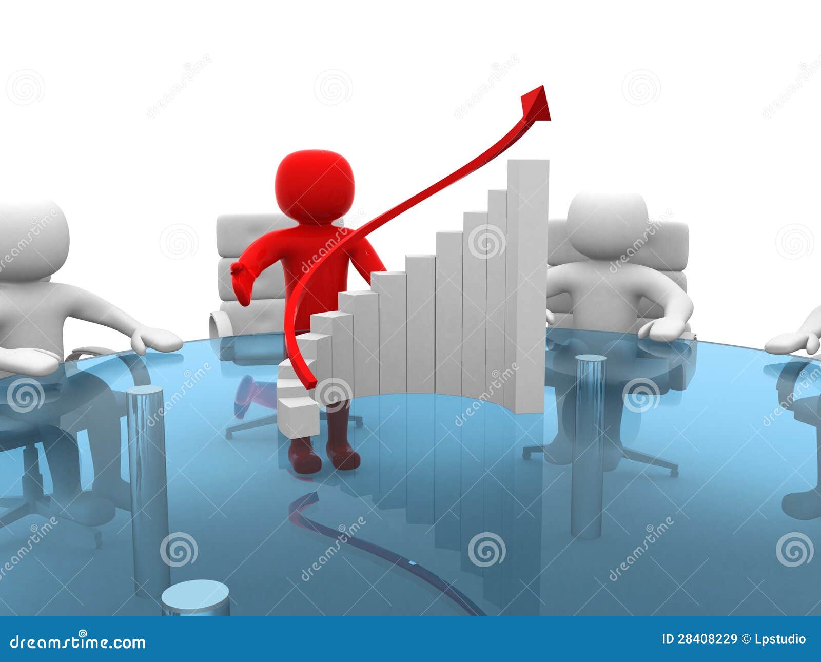 Detail - 3D Man Sitting at a Round Table and Having Business Meeting ... Detail - 3D Man Sitting at a Round Table and Having Business Meeting ...