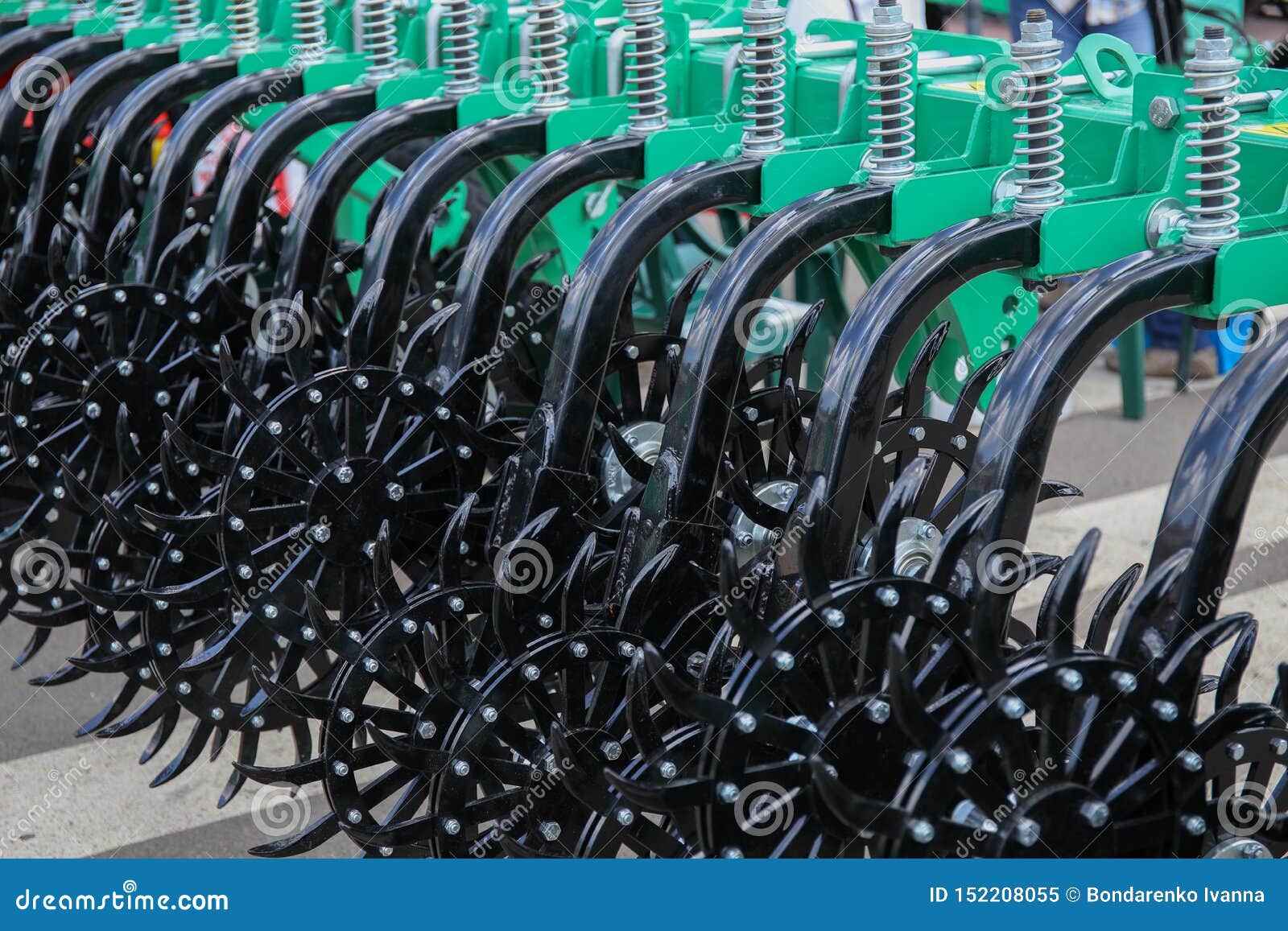 Detail of an Agricultural Machine on Display at an Agricultural Fair ...