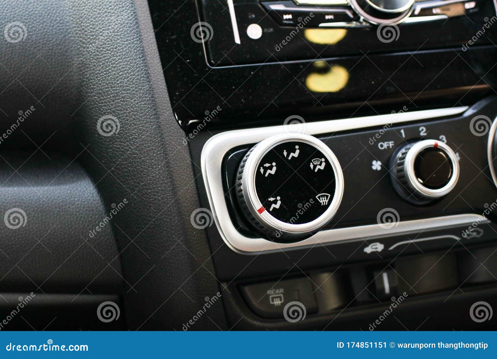 Detail With The Air Conditioning Button Inside A Car.Control Panel Car ...