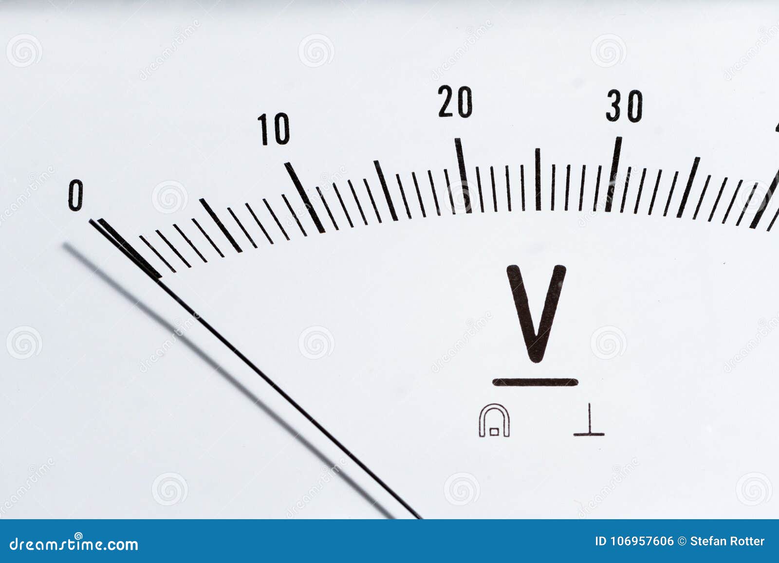 Detail Of An Analog Voltmeter, Pointer Scale Royalty-Free Stock Image ...