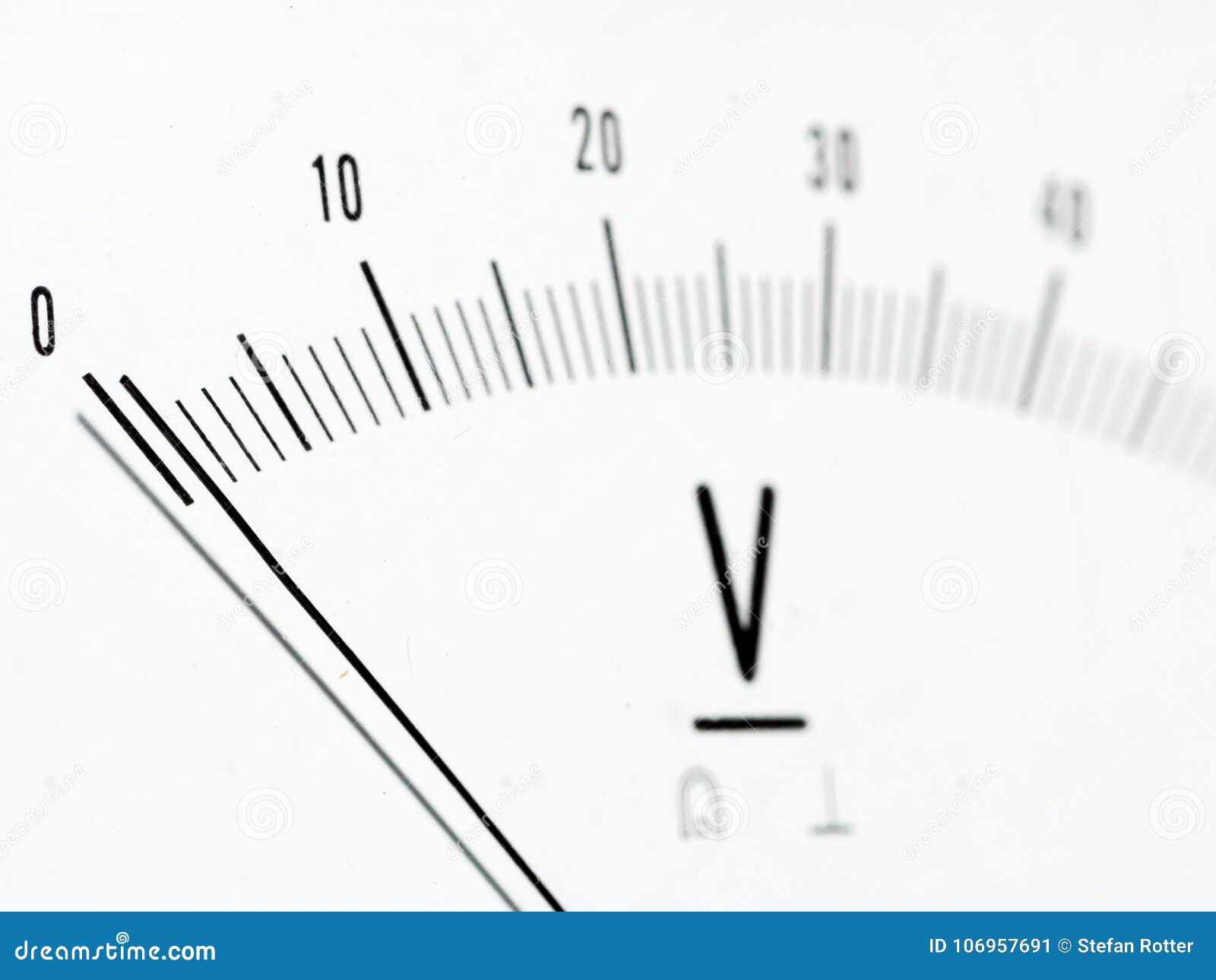Detail of an Analog Voltmeter, Pointer Scale Stock Image - Image of ...