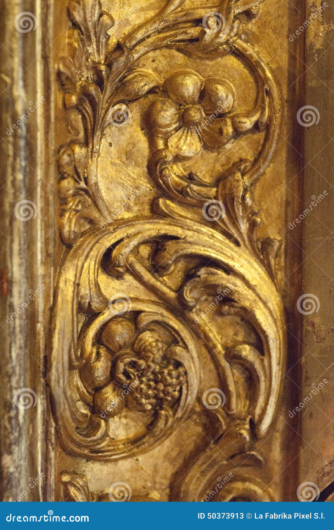 Detail of an Ancient Gilded Frame Stock Image - Image of frame ...