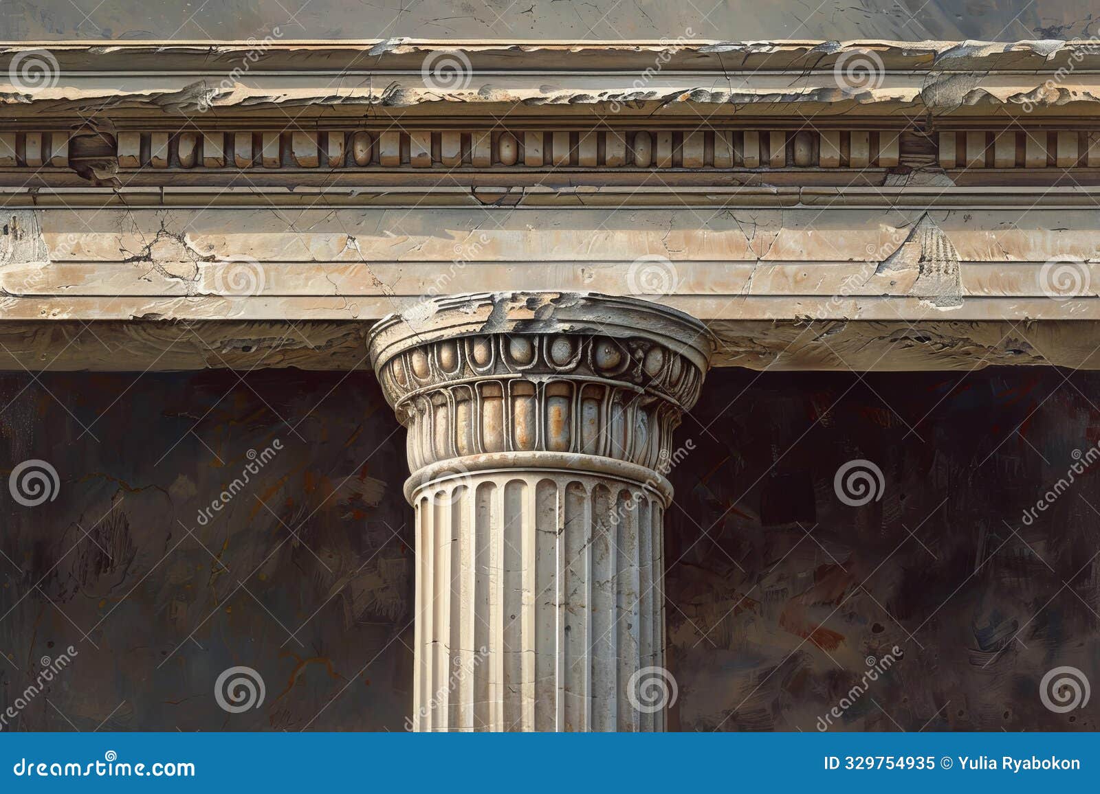 Detail of an Ancient Greek or Roman Ionic Order Column Stock ...