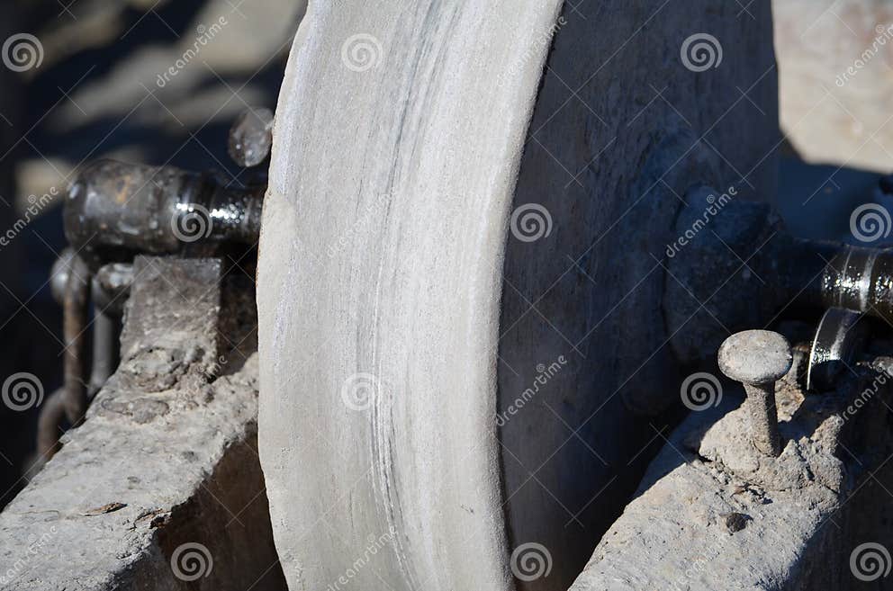 Detail of an Ancient Grindstone Stock Photo - Image of grinding ...