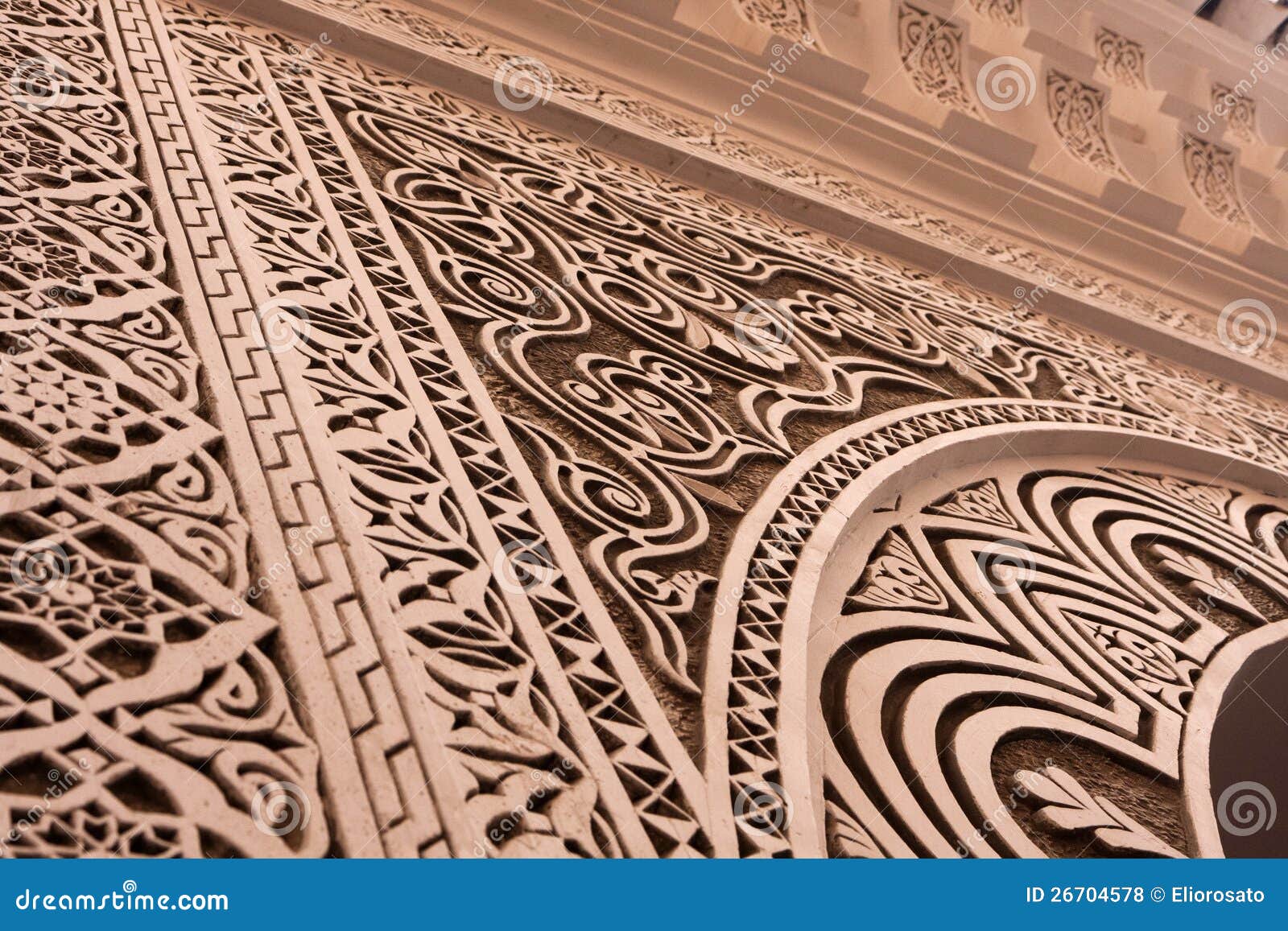 Detail of a Arab Decoration in the El Badi Palace Stock Photo - Image ...