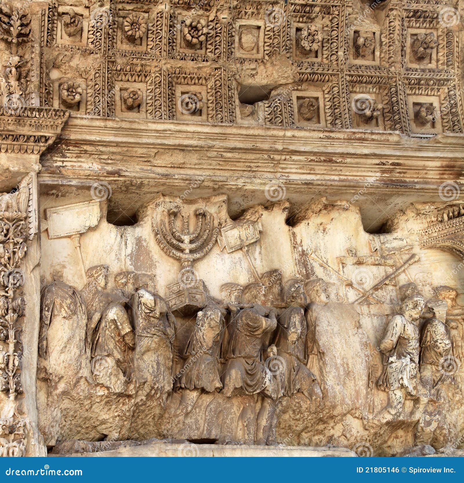 Detail from Arch of Titus in Rome Stock Photo - Image of roman, titus ...
