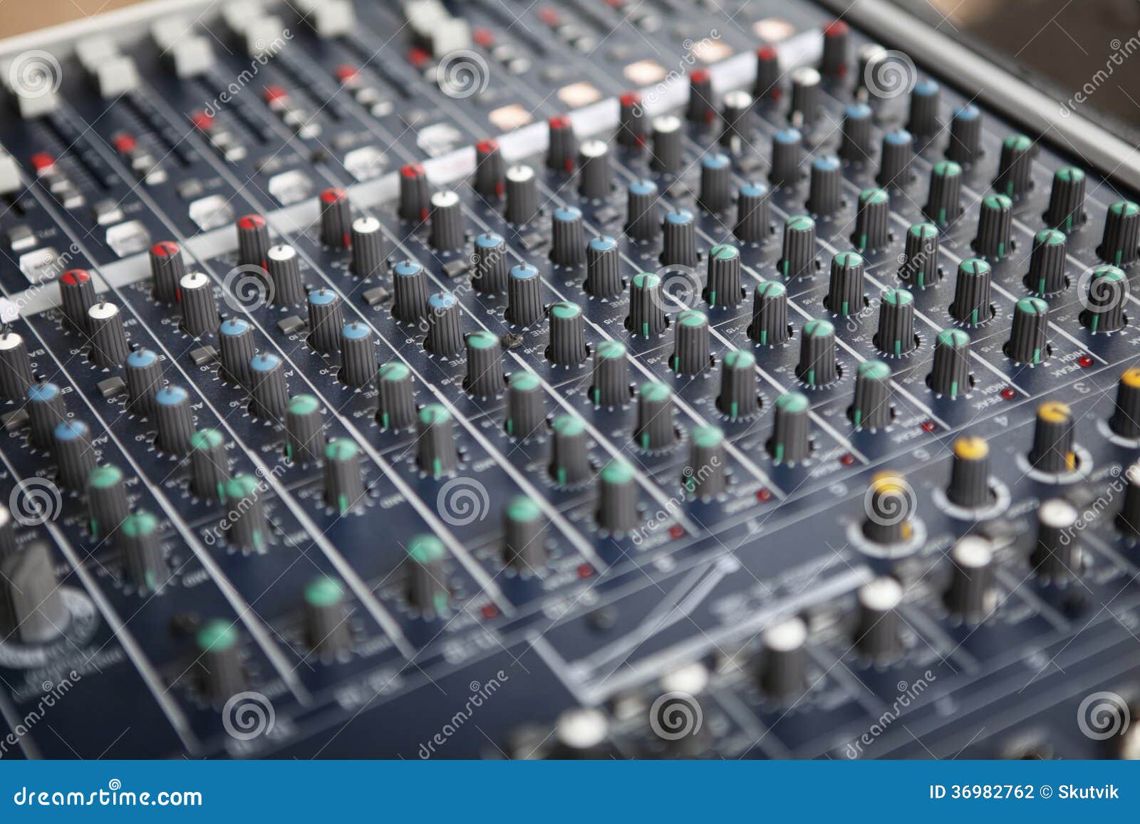 Detail of Audio Mixing Console Stock Photo - Image of volume, console ...