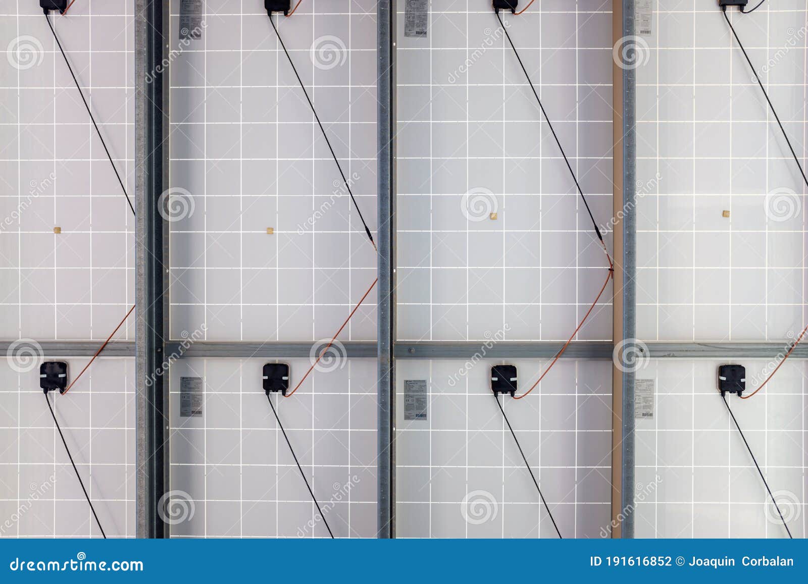 Detail of the Back of a Solar Panel Installation Stock Photo - Image of ...