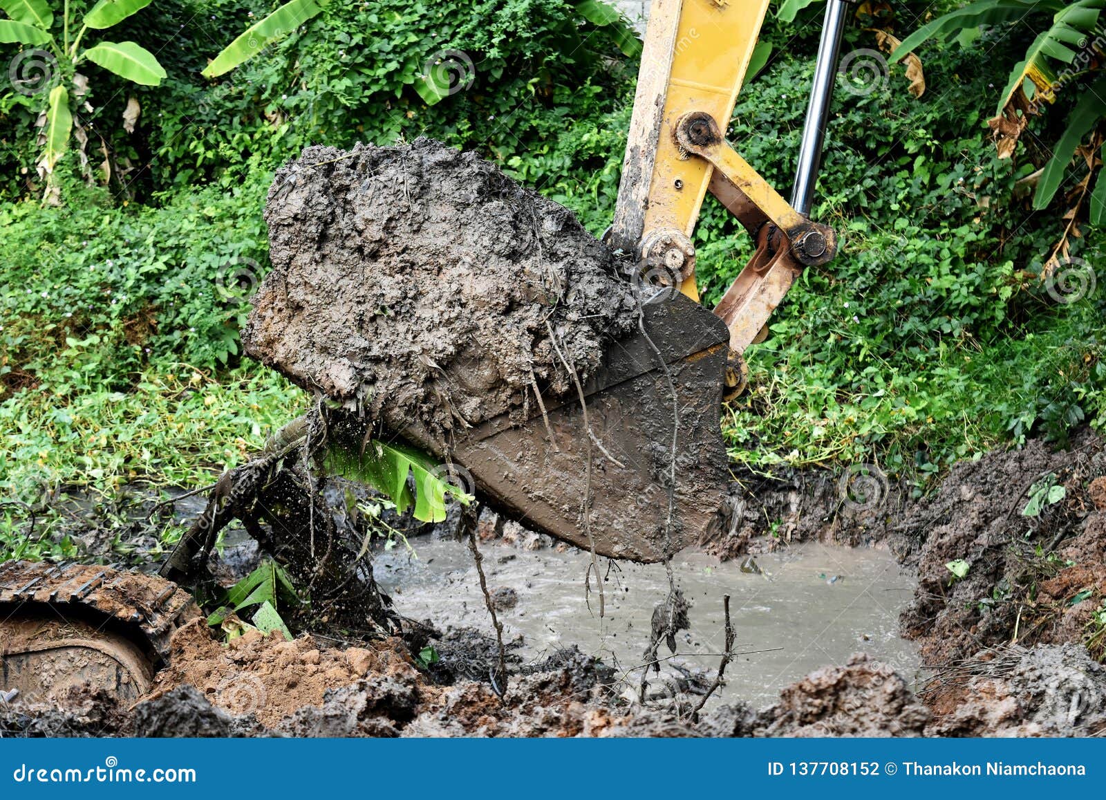 Backhoe dig ground stock photo. Image of black, abstract - 137708152