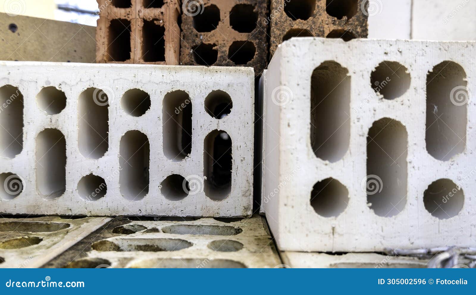 Bricks with holes stock photo. Image of white, rough - 305002596