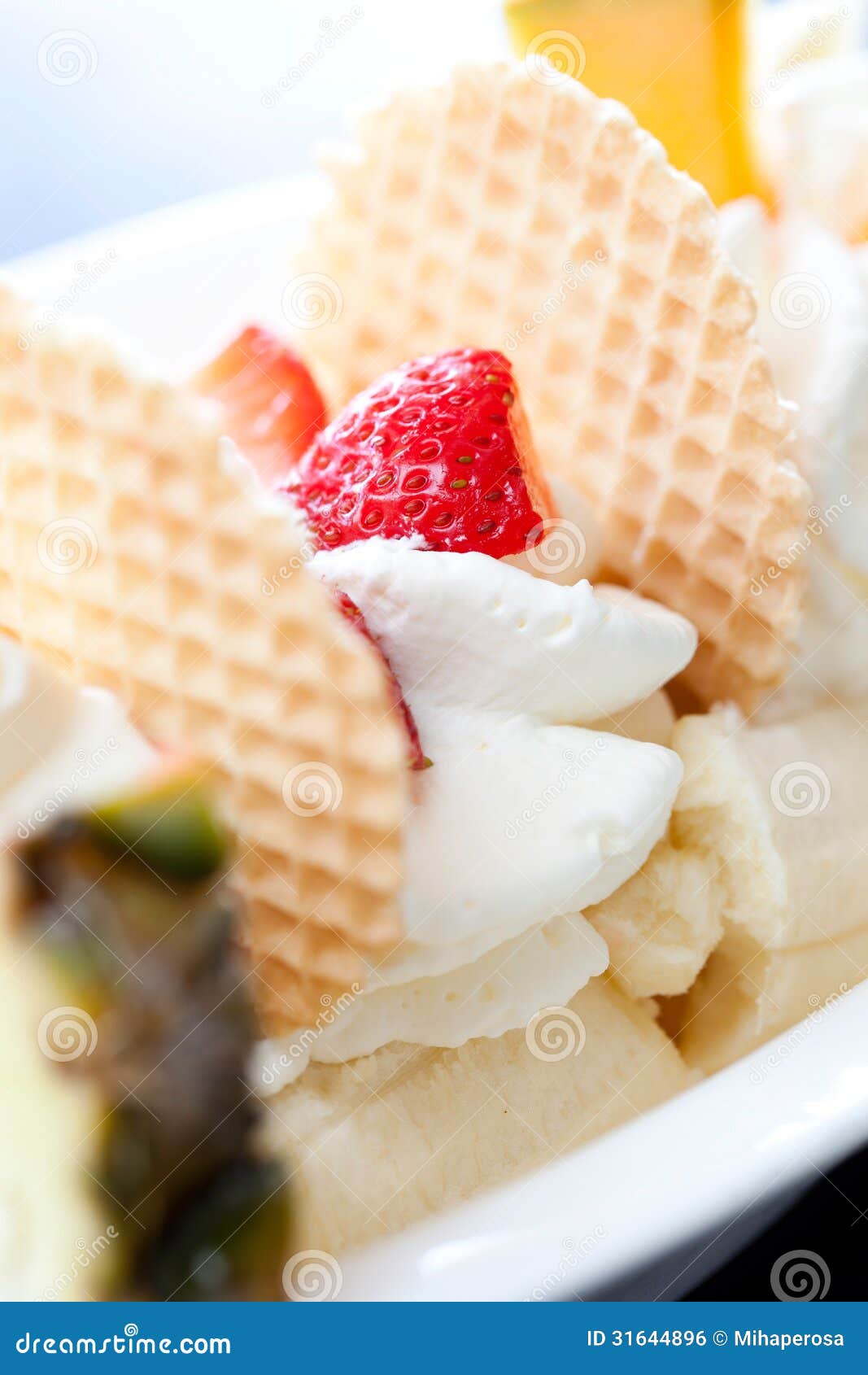 Detail of Banana Split with Fresh Fruit Stock Photo - Image of split ...
