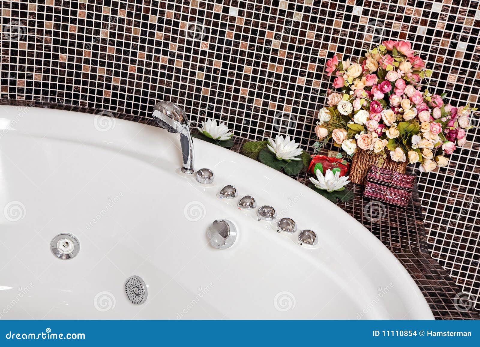Detail of Bathroom with Mosaic and Jacuzzi Stock Photo - Image of ...