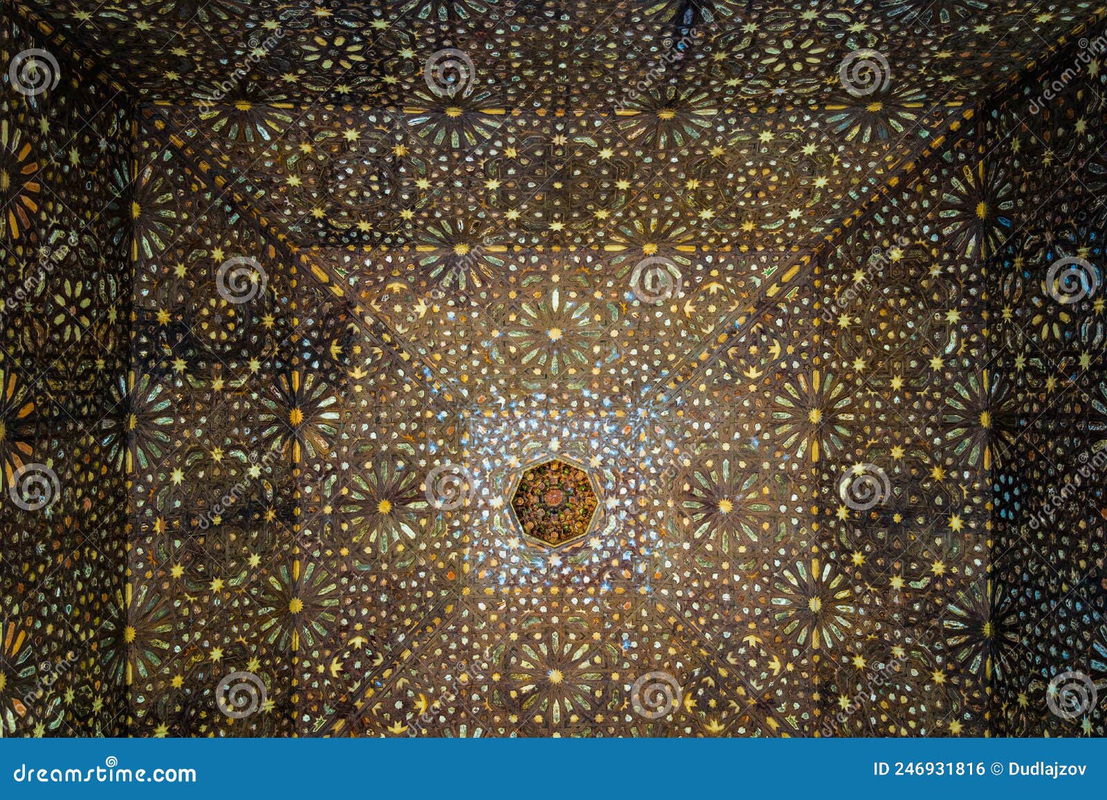 Detail of a Beautiful Ceiling Situated Inside of the Alhambra Palace in ...