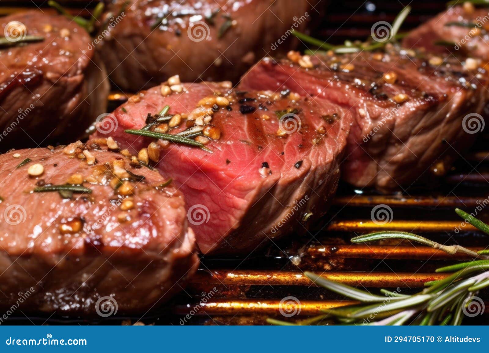 Detail of Beef Roast Texture with Embedded Garlic and Rosemary Stock ...