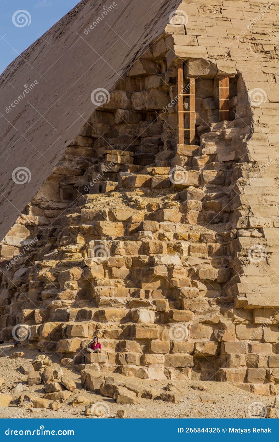 Detail of the Bent Pyramid in Dahshur, Egy Stock Photo - Image of ...