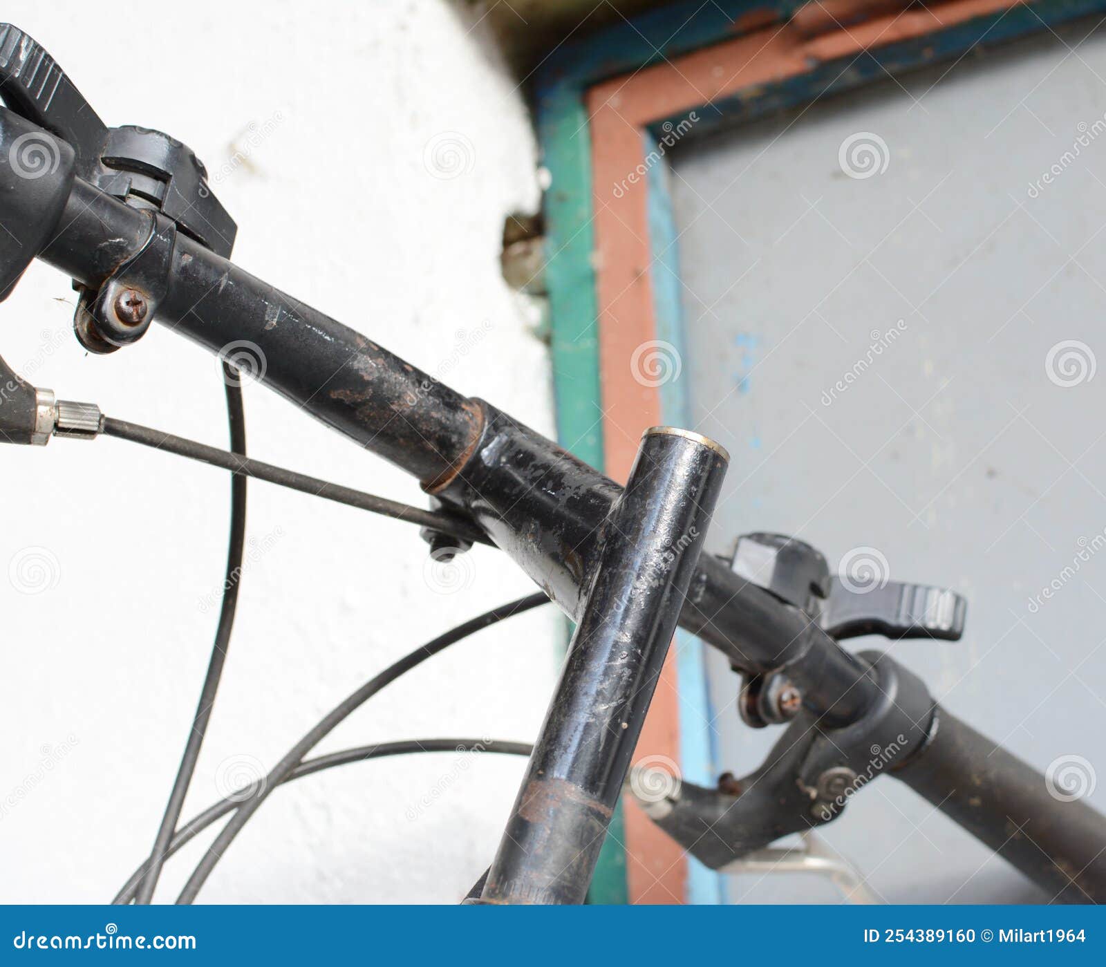 Detail of Bicycle Handles on a Vintage Bicycle Stock Photo - Image of ...
