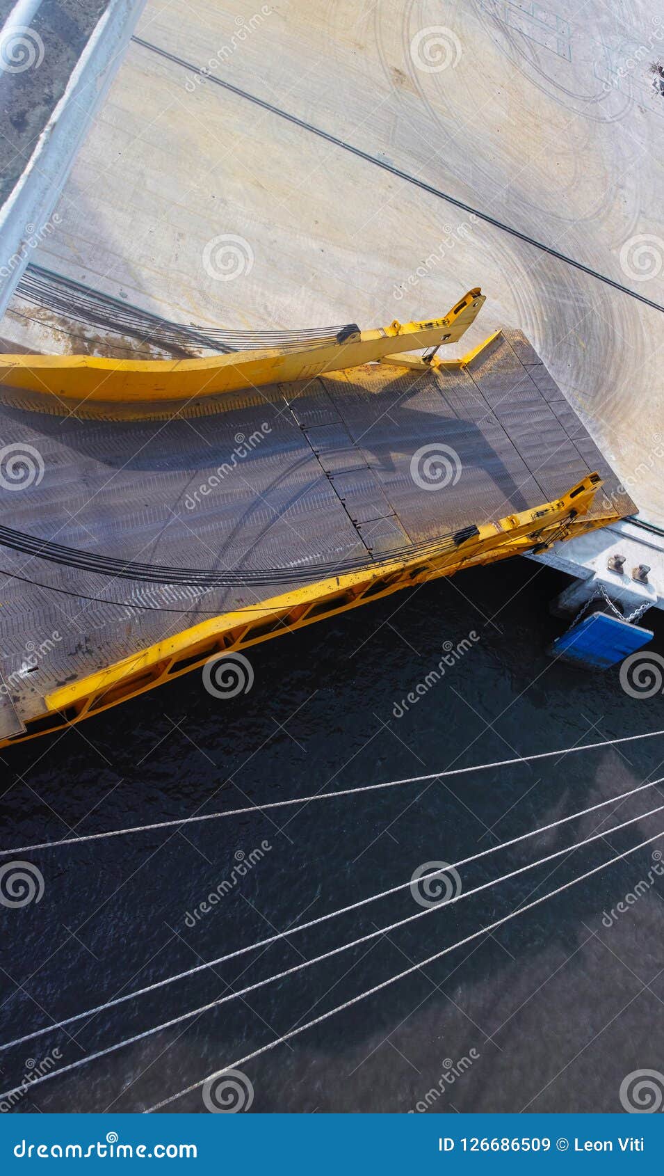 Detail of big stern ramp stock image. Image of transportation - 126686509