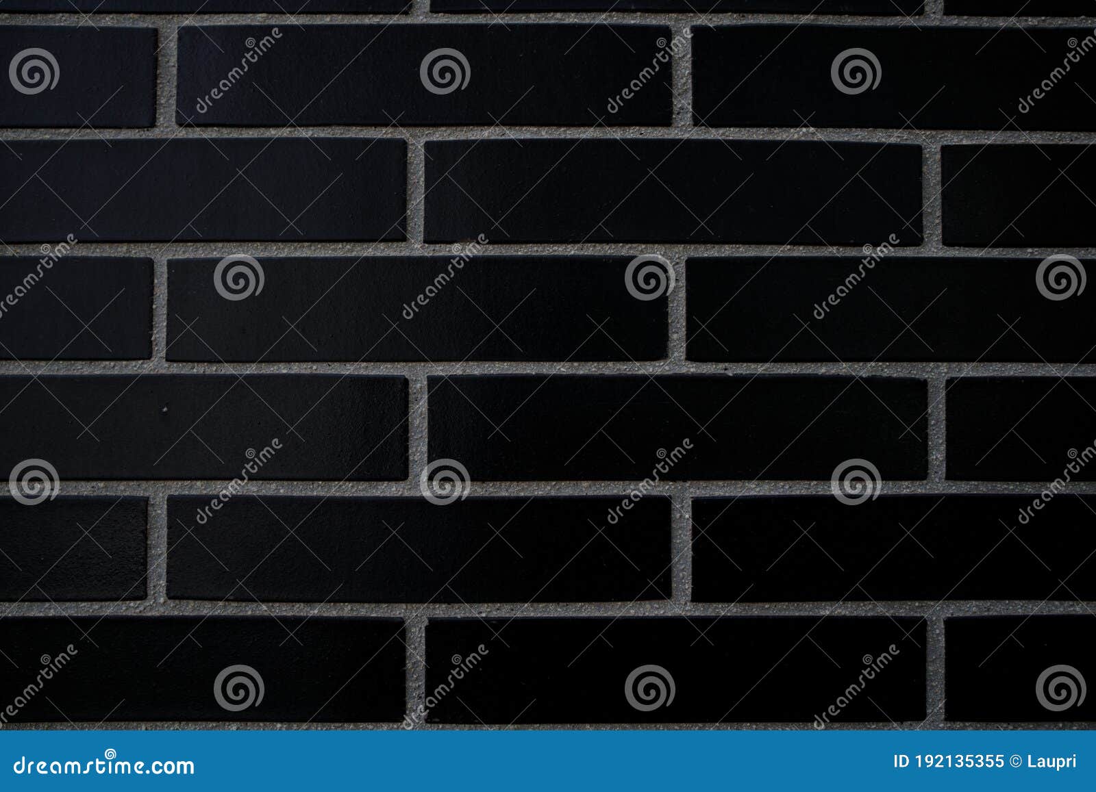 Horizontally Aligned Black Brick Wall Stock Image - Image of decoration ...