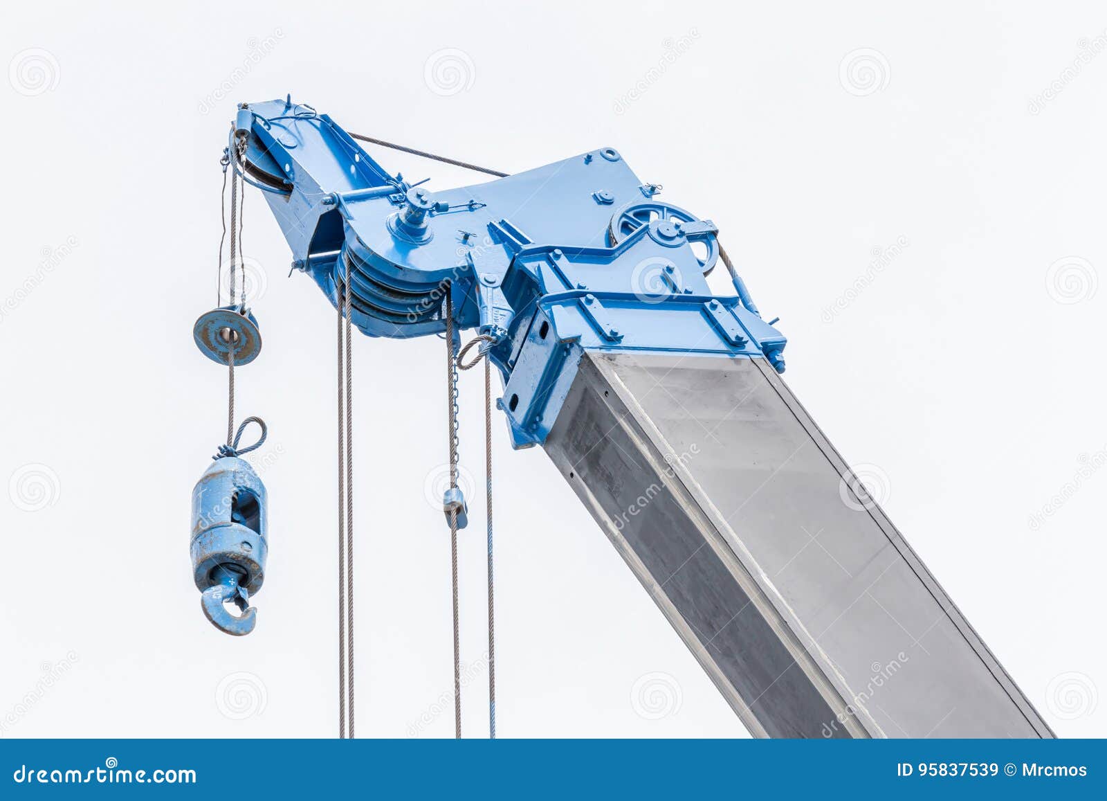 Detail of Blue Construction Crane for Heavy Lift Using in Construction ...