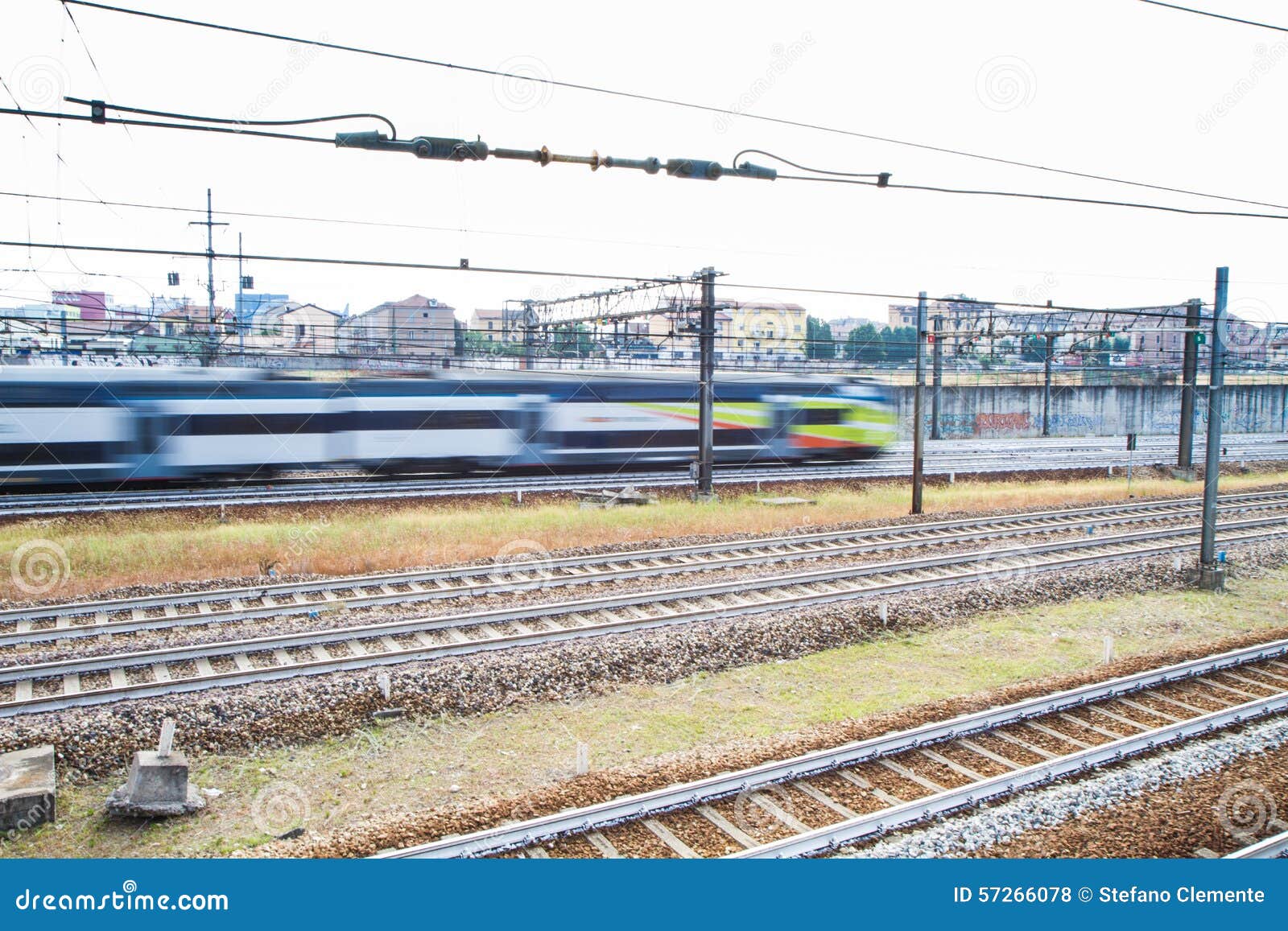Picture Of A Train Catenary Connected To The Electrical Cables ...
