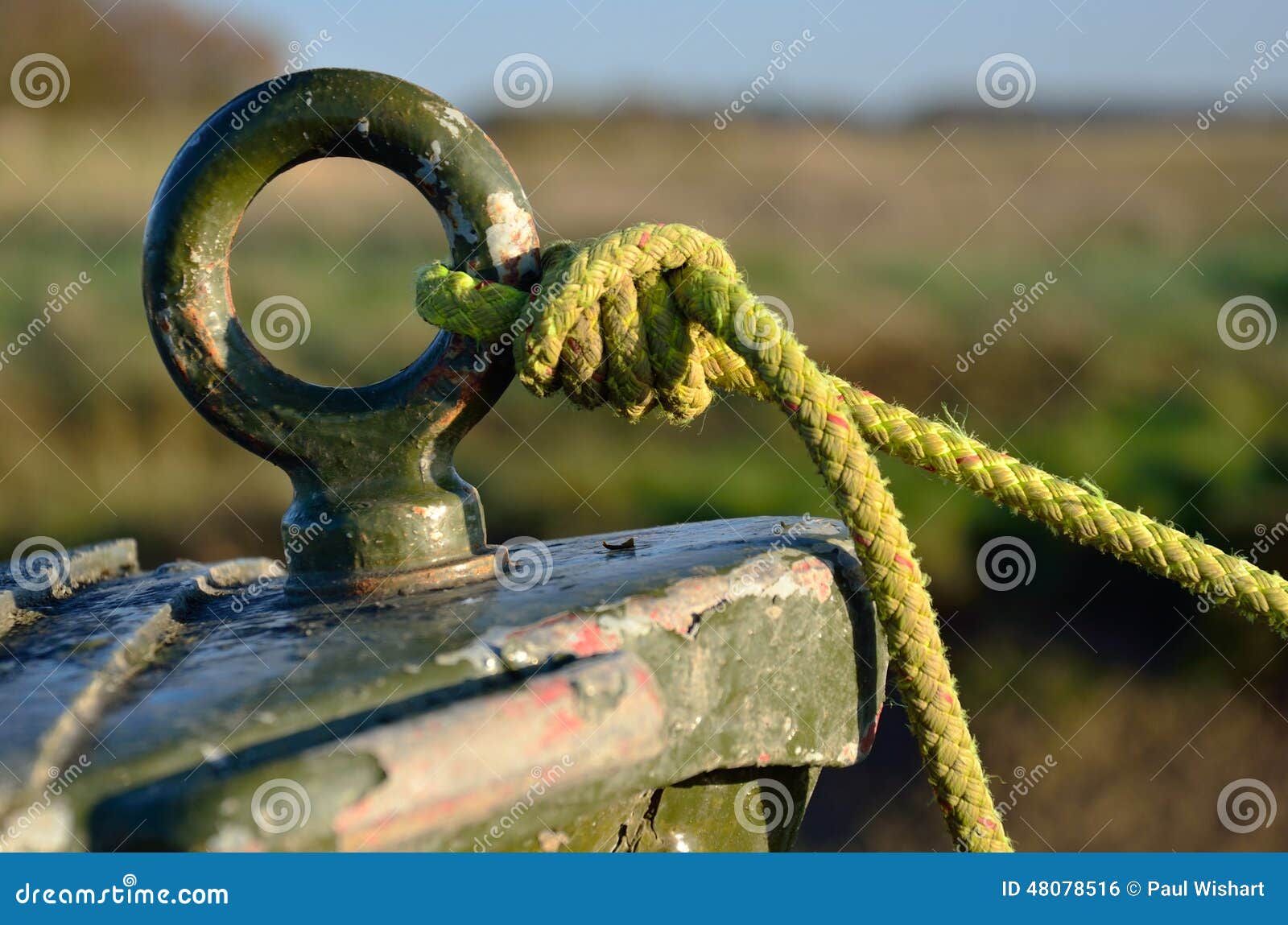 Detail of Boat Bow with Rope Stock Photo - Image of green, ship: 48078516