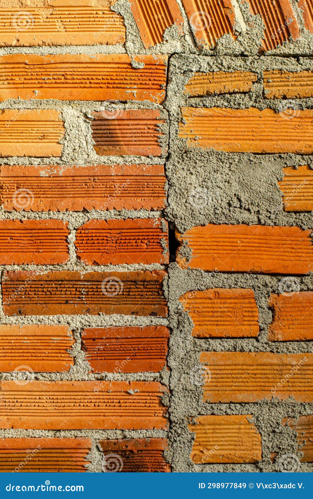 Detail of a Brick Wall, Construction Texture Stock Image - Image of ...