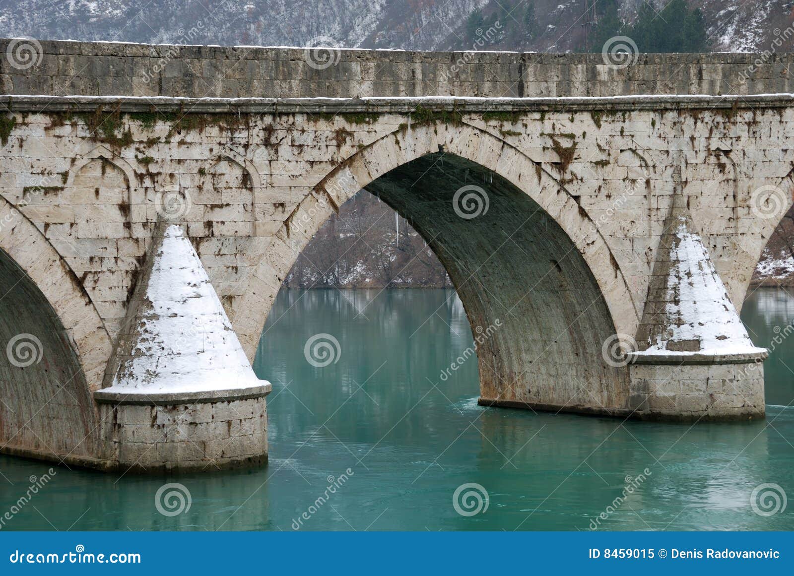 Detail of Bridge on Drina stock image. Image of city, empire - 8459015