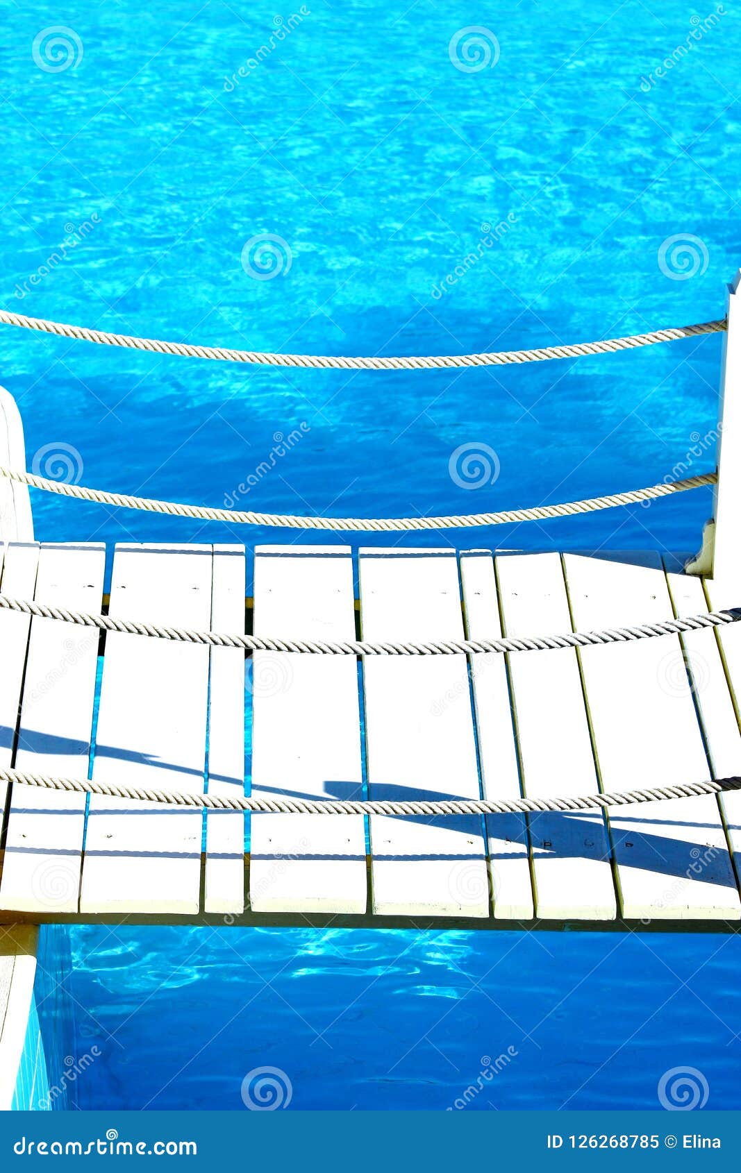Detail of Bridge on a Swimming Pool Stock Image - Image of activity ...