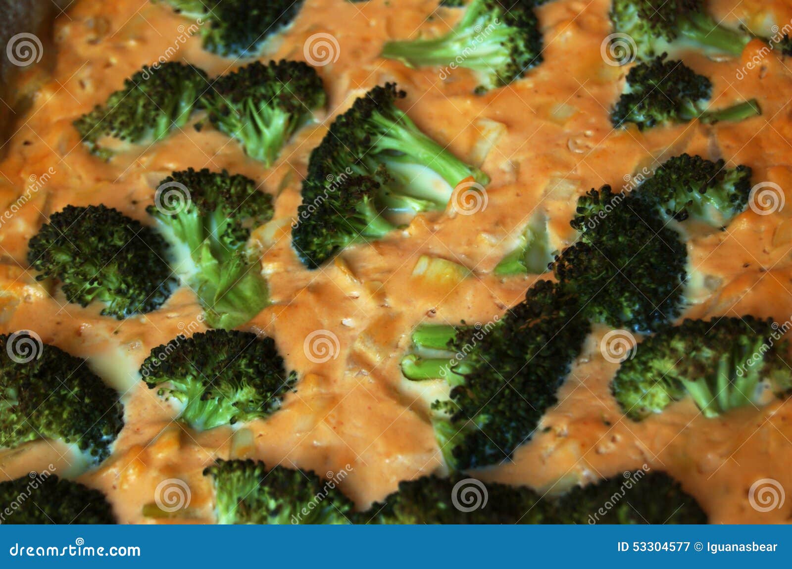 Detail of a broccoli cake stock image. Image of chunks - 53304577