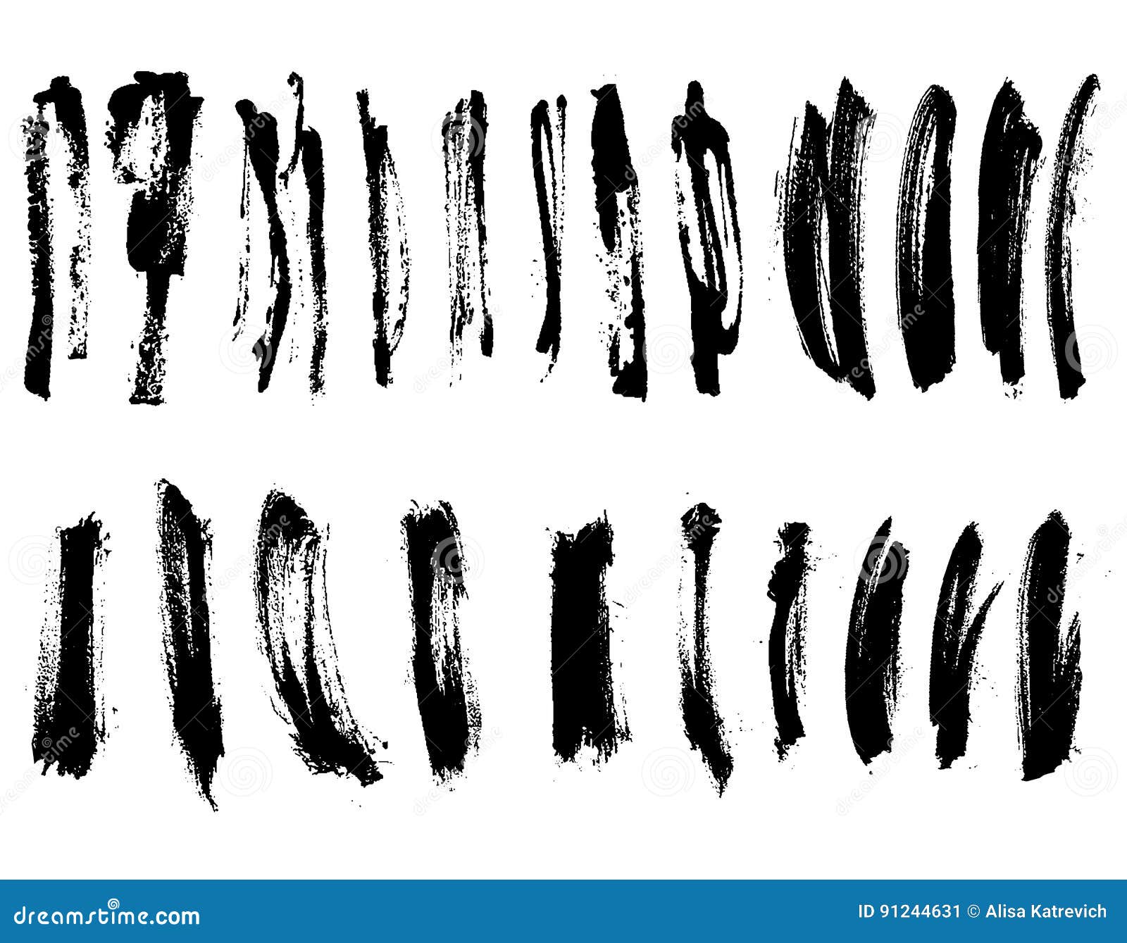 Detail Brush Paint Stroke Collection. Vector Stock Vector ...