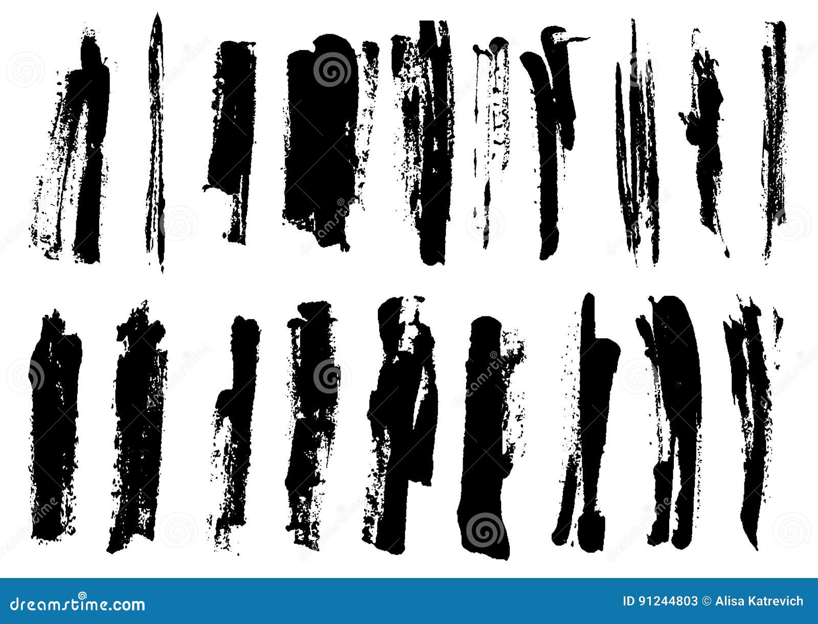 Detail Brush Paint Stroke Collection. Vector Stock Vector ...